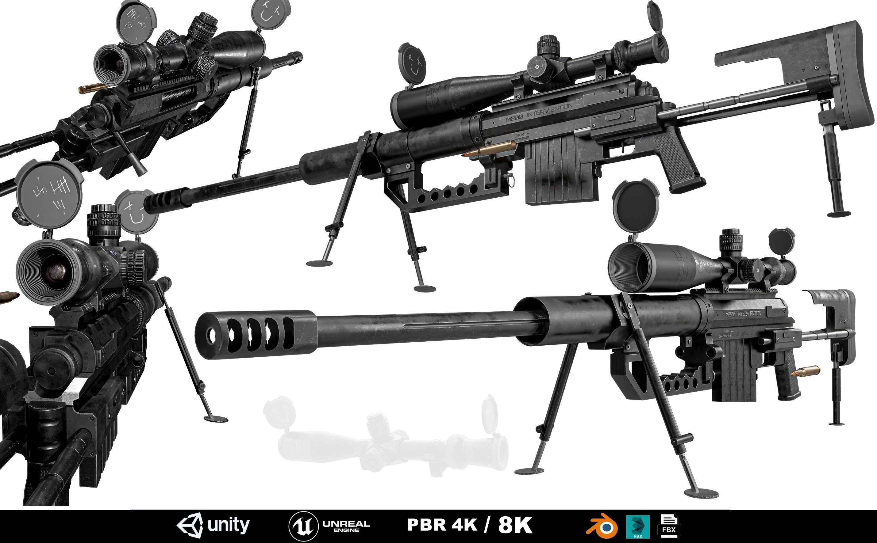 3D model Cheytac M200 Sniper Rifle VR / AR / low-poly | CGTrader