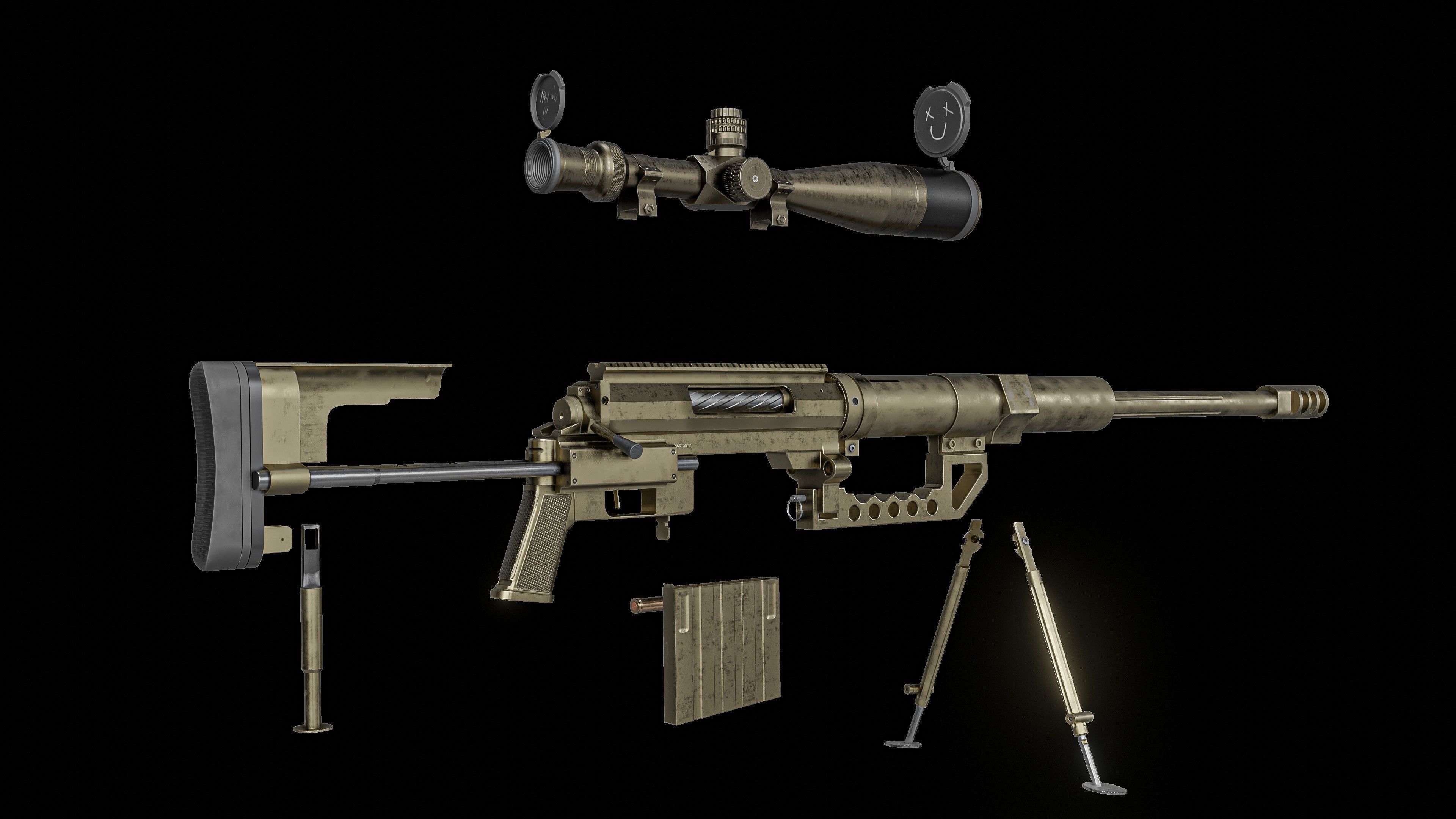 3D model Cheytac M200 Sniper Rifle VR / AR / low-poly | CGTrader
