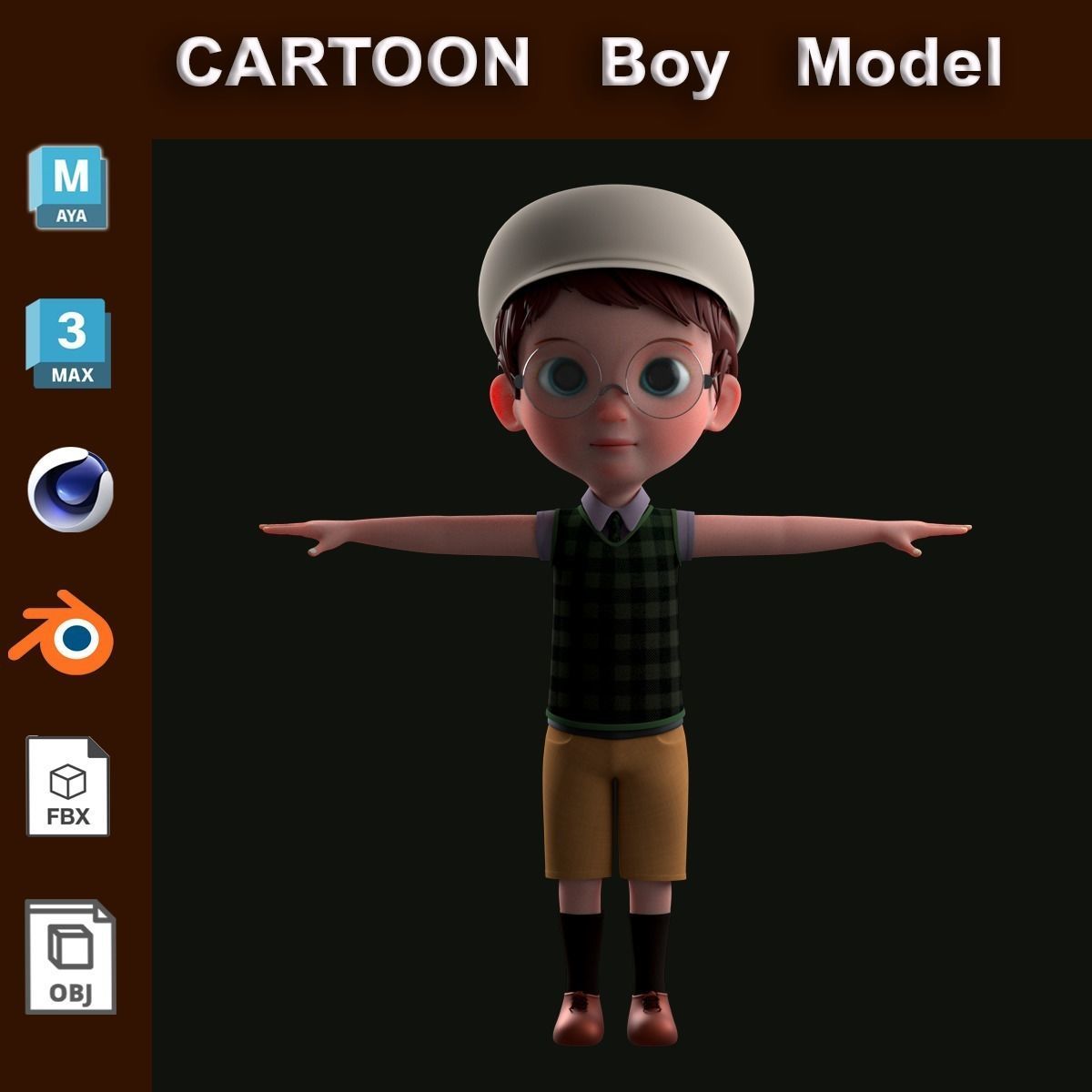 3D model Cartoon Boy NoRig VR / AR / low-poly | CGTrader