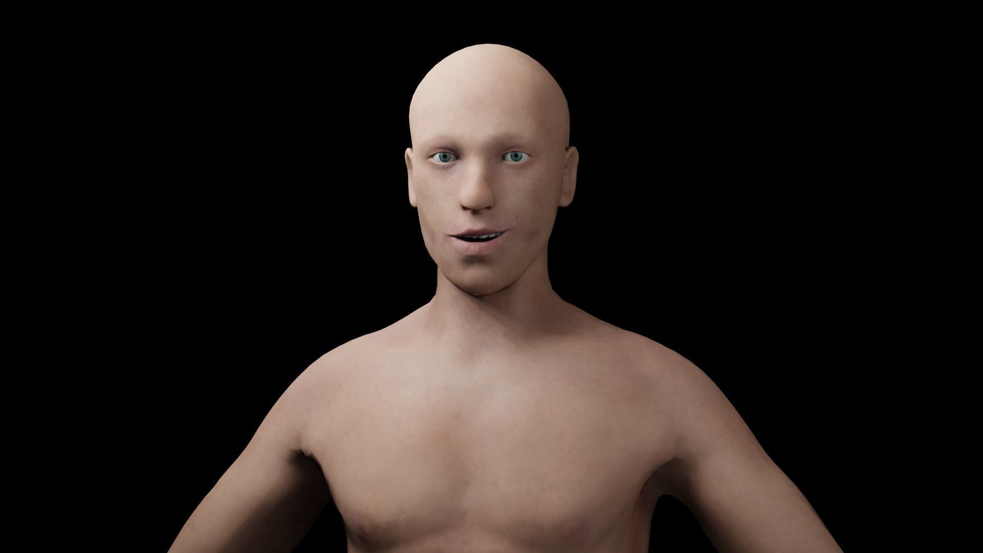 3D model Male Human Body Basemesh Rigged UV low-poly VR / AR / low-poly ...