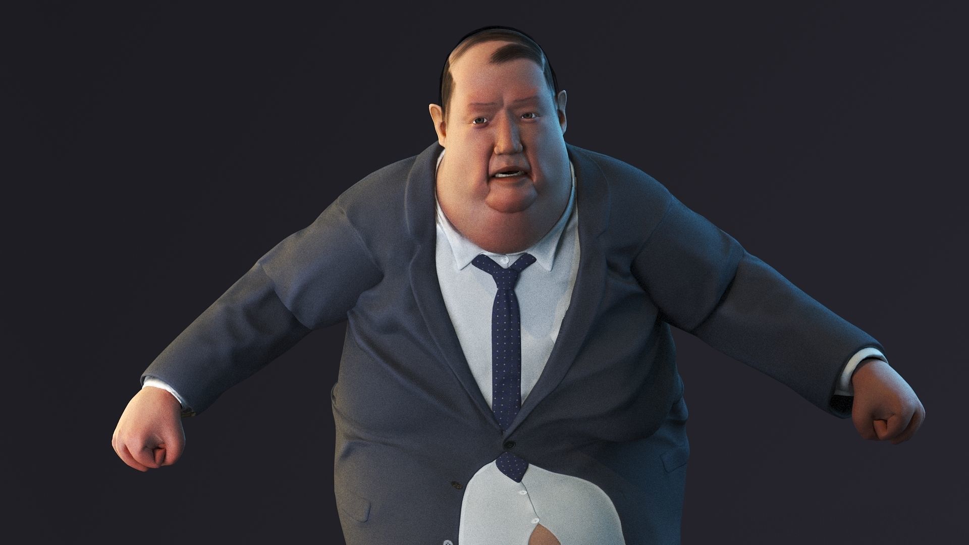 3D model Big Obese Boss VR / AR / low-poly | CGTrader