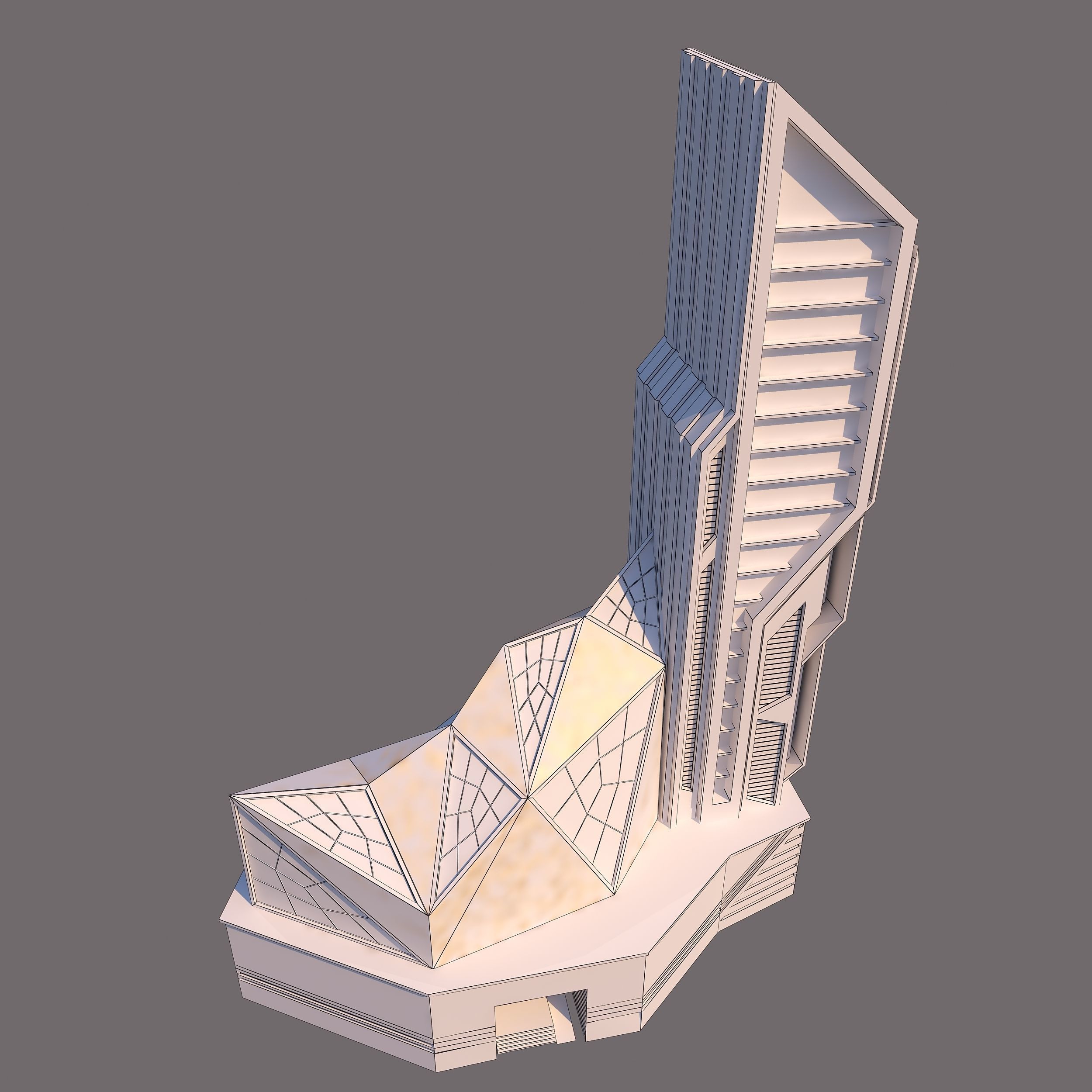 0052 - Futuristic Deconstruction Skyscraper 3D model | CGTrader