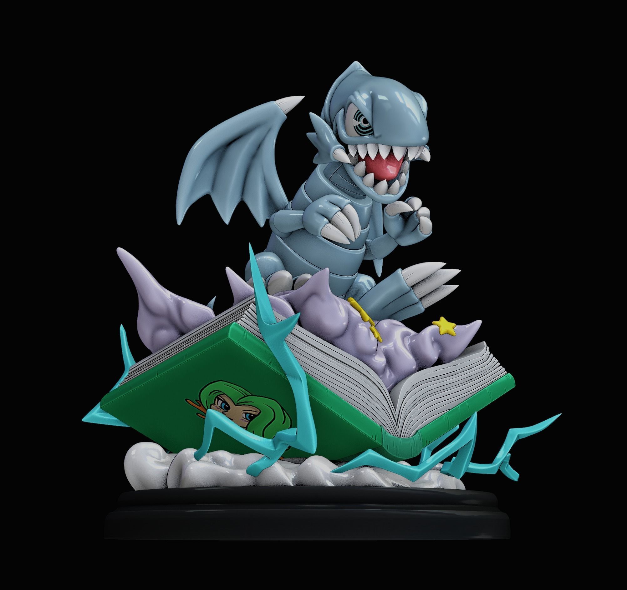 blue-eyes toon dragon figure - yugioh 3D model 3D printable | CGTrader