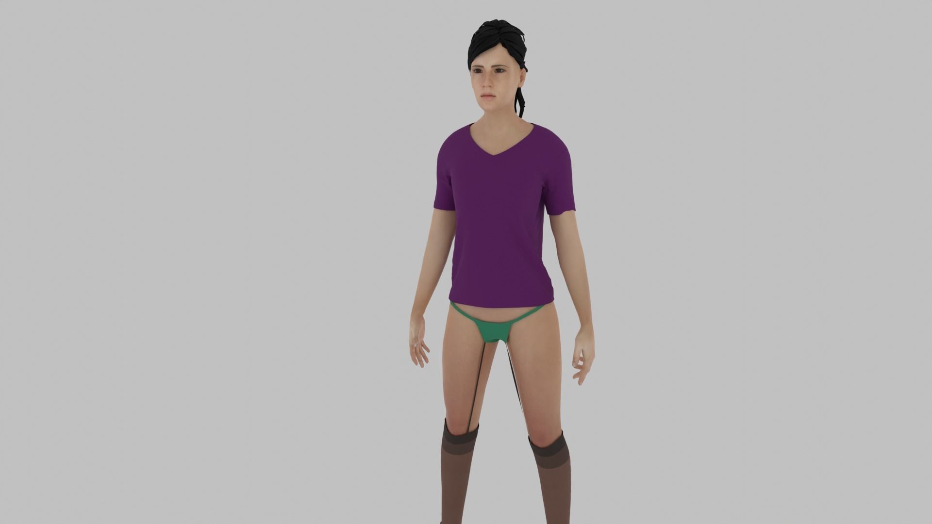 3d Model Female Woman Character Vr Ar Low Poly Cgtrader 