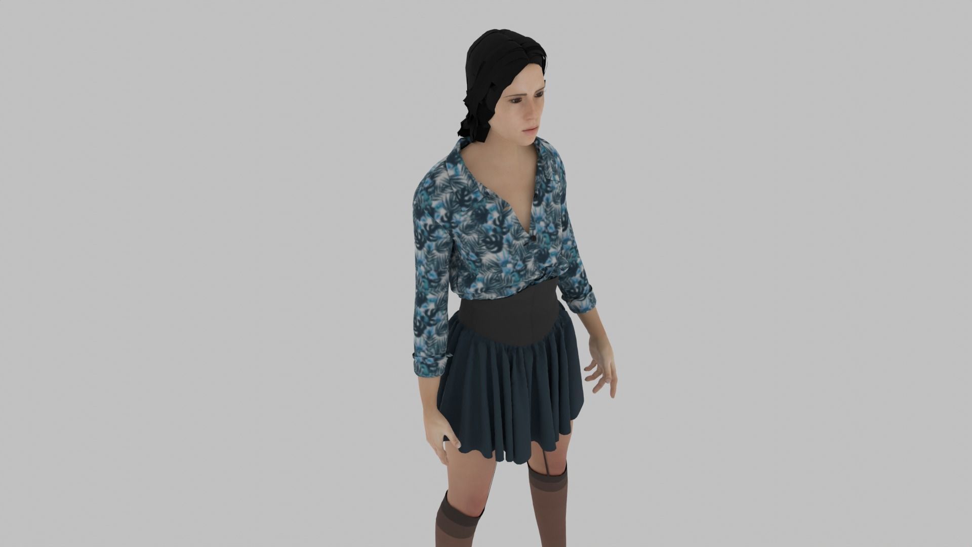 3d Model Sexy Woman Female Character Vr Ar Low Poly Cgtrader