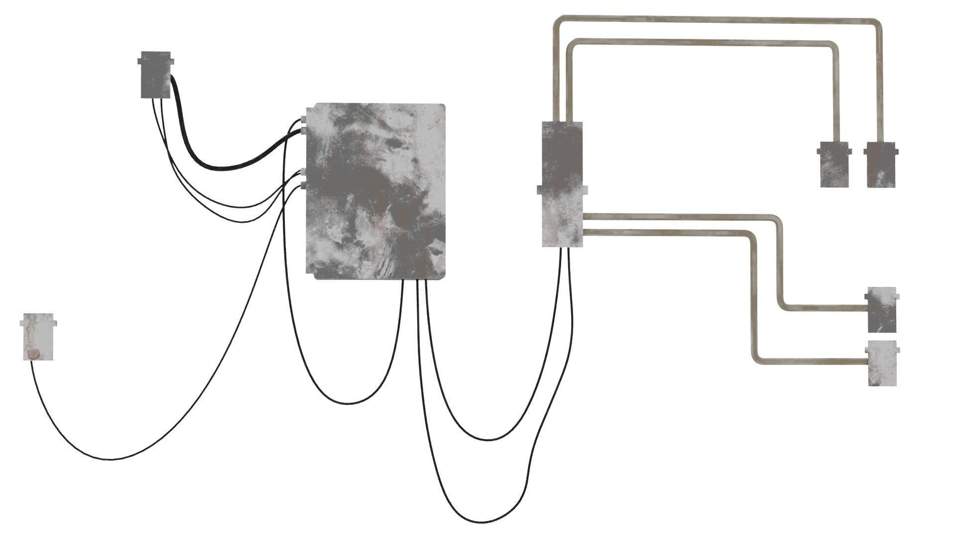 3D model 4K Electrical Panel on Wall with Transformer Cabinet VR / AR ...