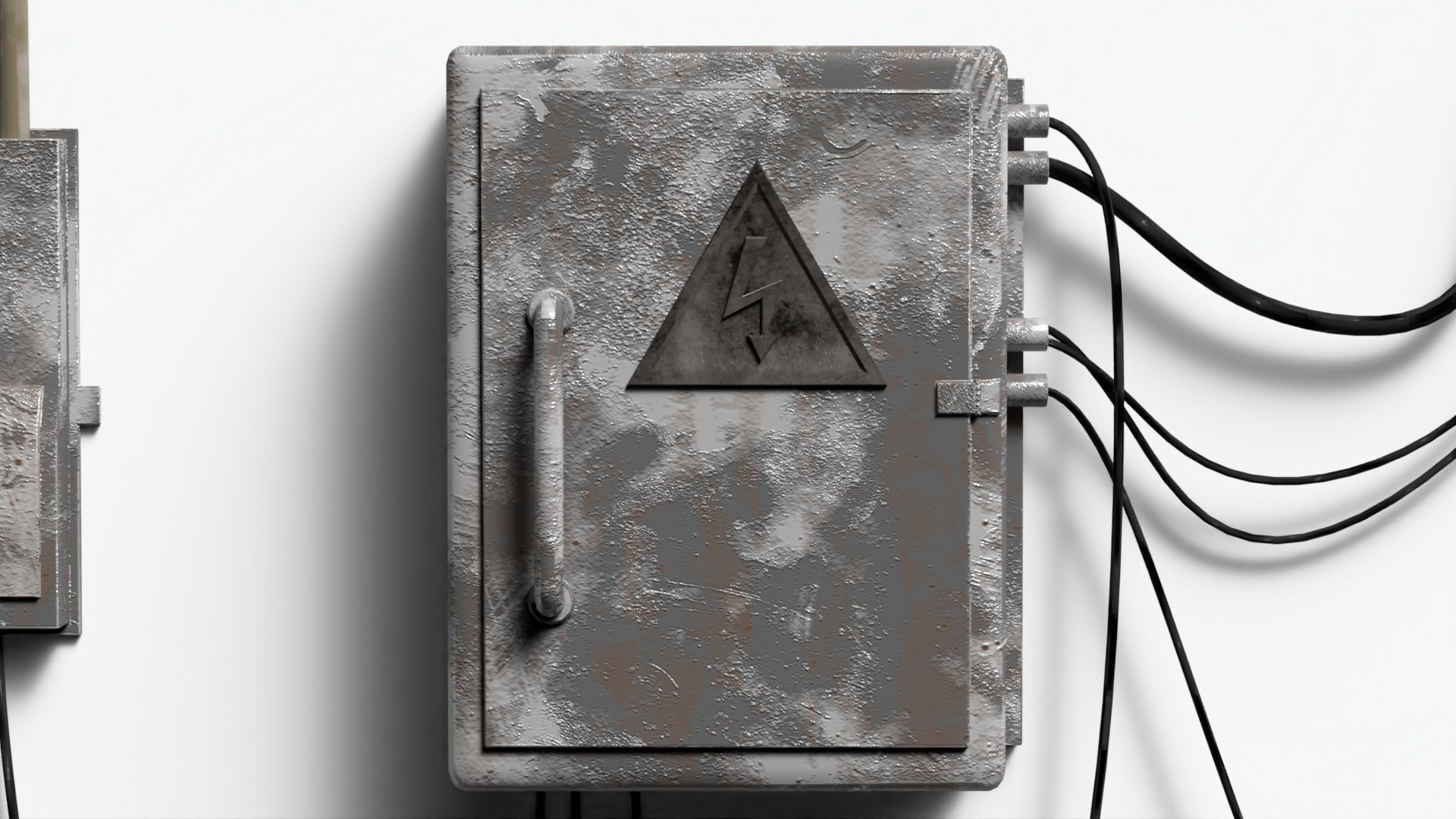 3D model 4K Electrical Panel on Wall with Transformer Cabinet VR / AR ...