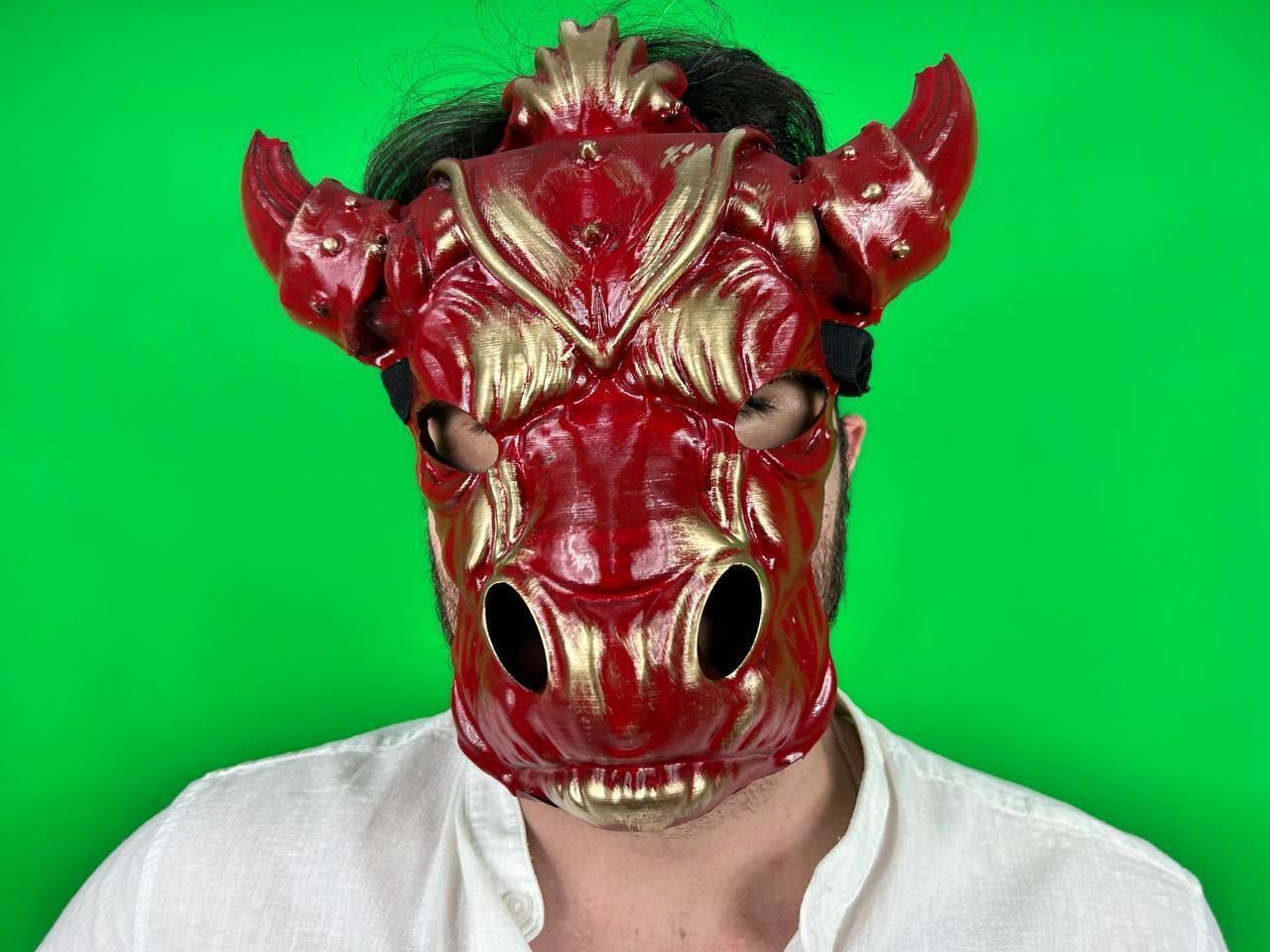 Cosplay Bull Face Mask - Angry Bull Mask 3D model 3D printable | CGTrader