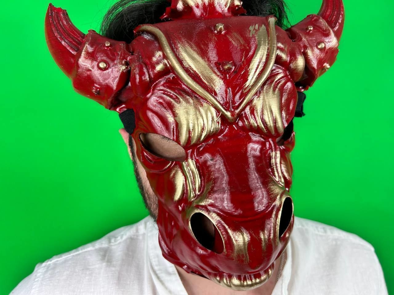 Cosplay Bull Face Mask - Angry Bull Mask 3D model 3D printable | CGTrader