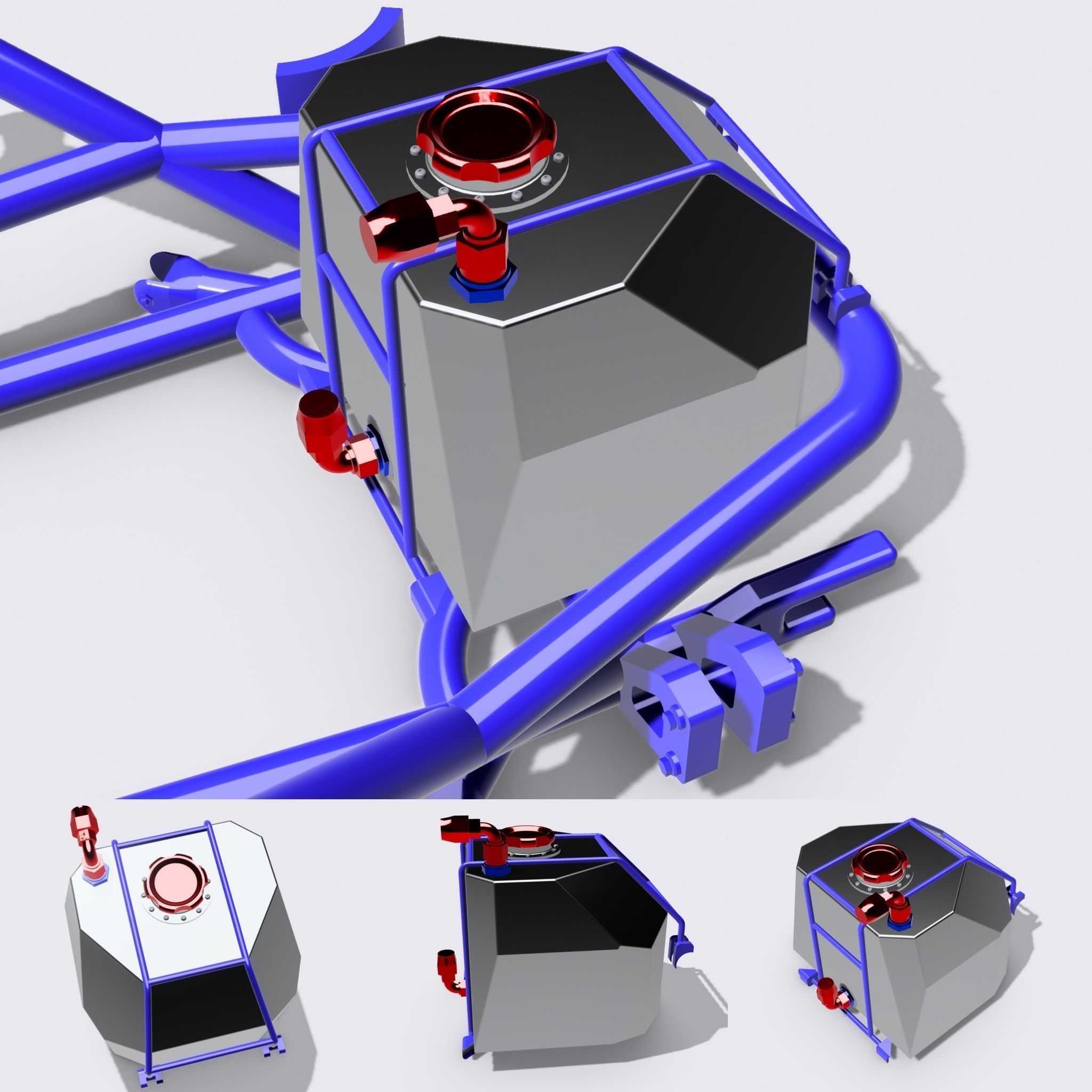 PRO MOD FUEL CELL WITH FITTINGS N MOUNT 3D model 3D printable | CGTrader