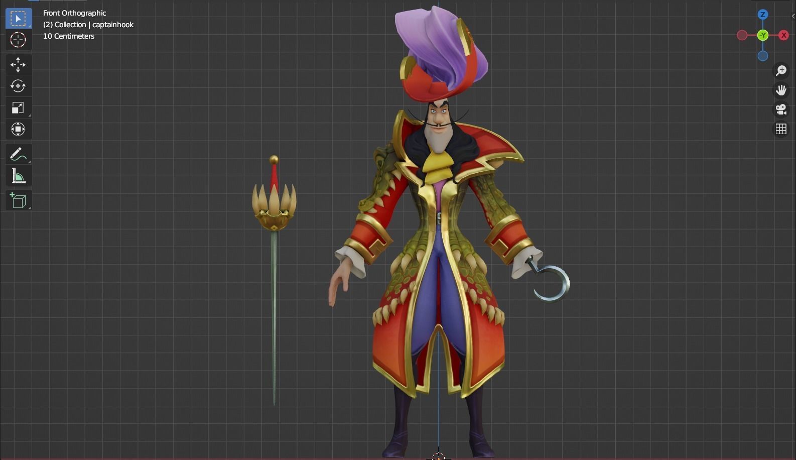 Captain Hook rigged 3D model rigged | CGTrader