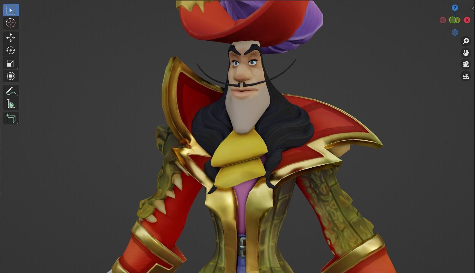 Captain Hook rigged 3D model rigged | CGTrader
