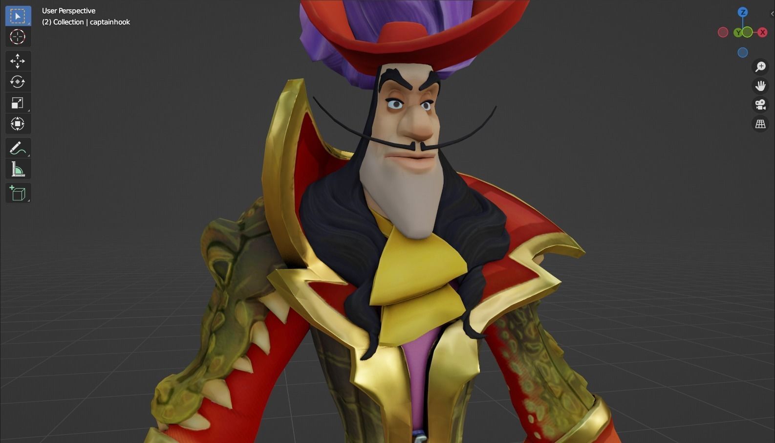 Captain Hook rigged 3D model rigged | CGTrader