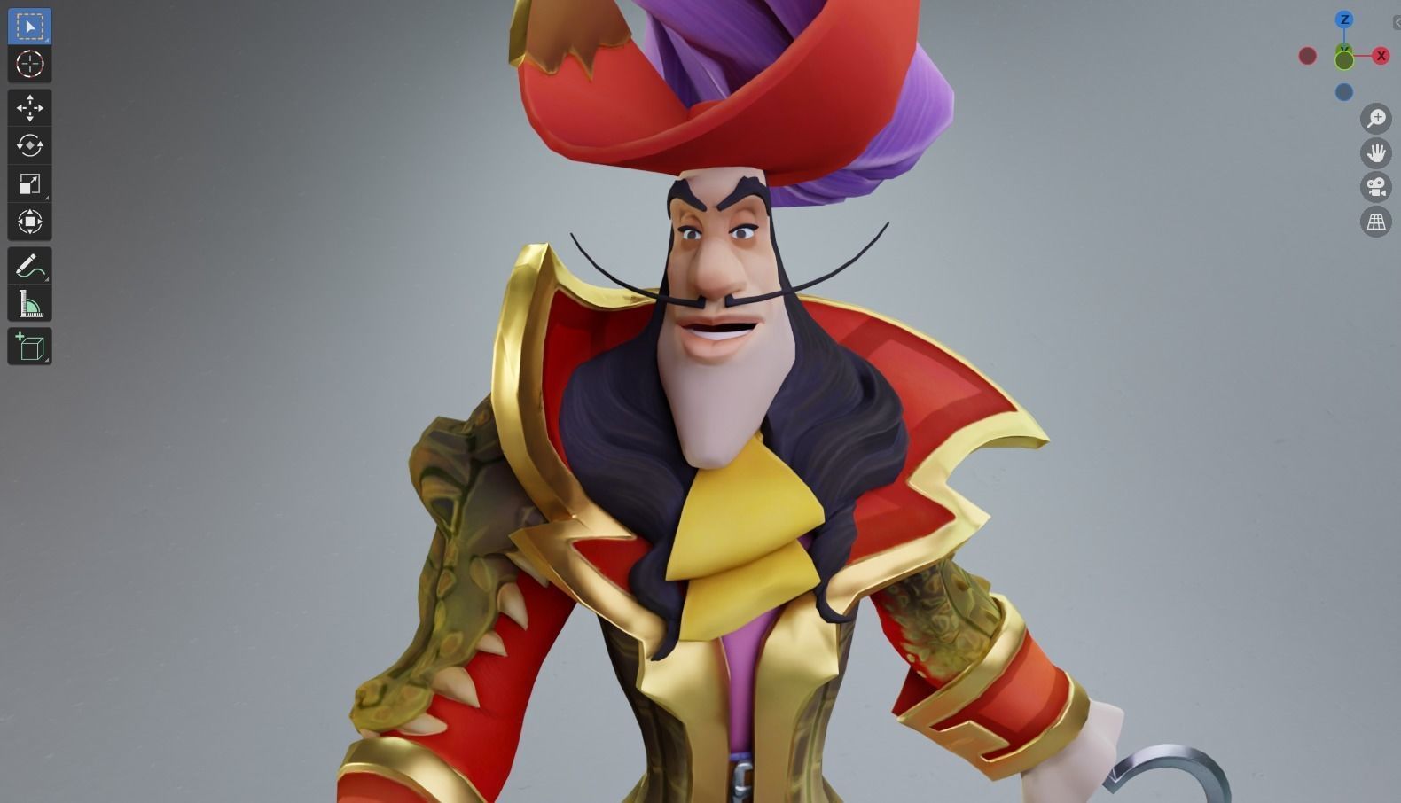 Captain Hook rigged 3D model rigged | CGTrader