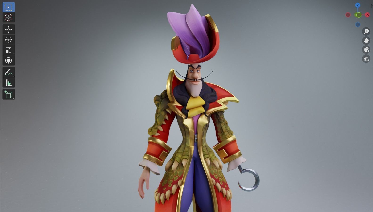 Captain Hook rigged 3D model rigged | CGTrader