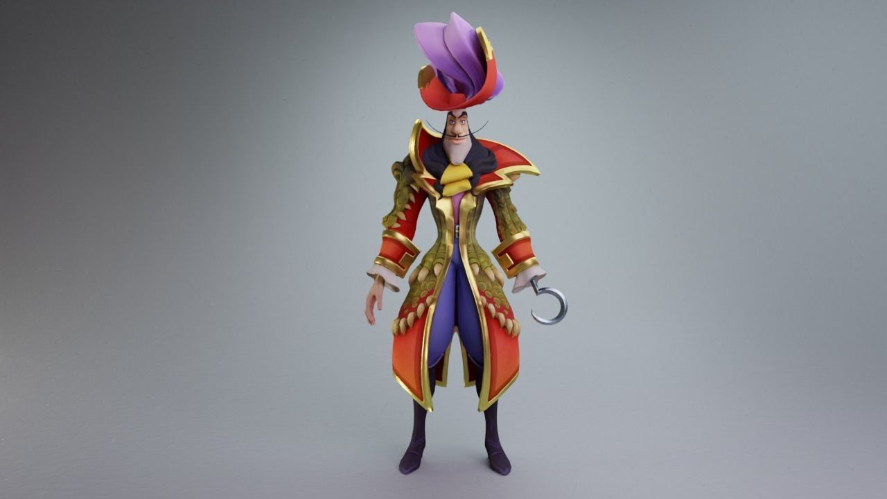 Captain Hook rigged 3D model rigged | CGTrader