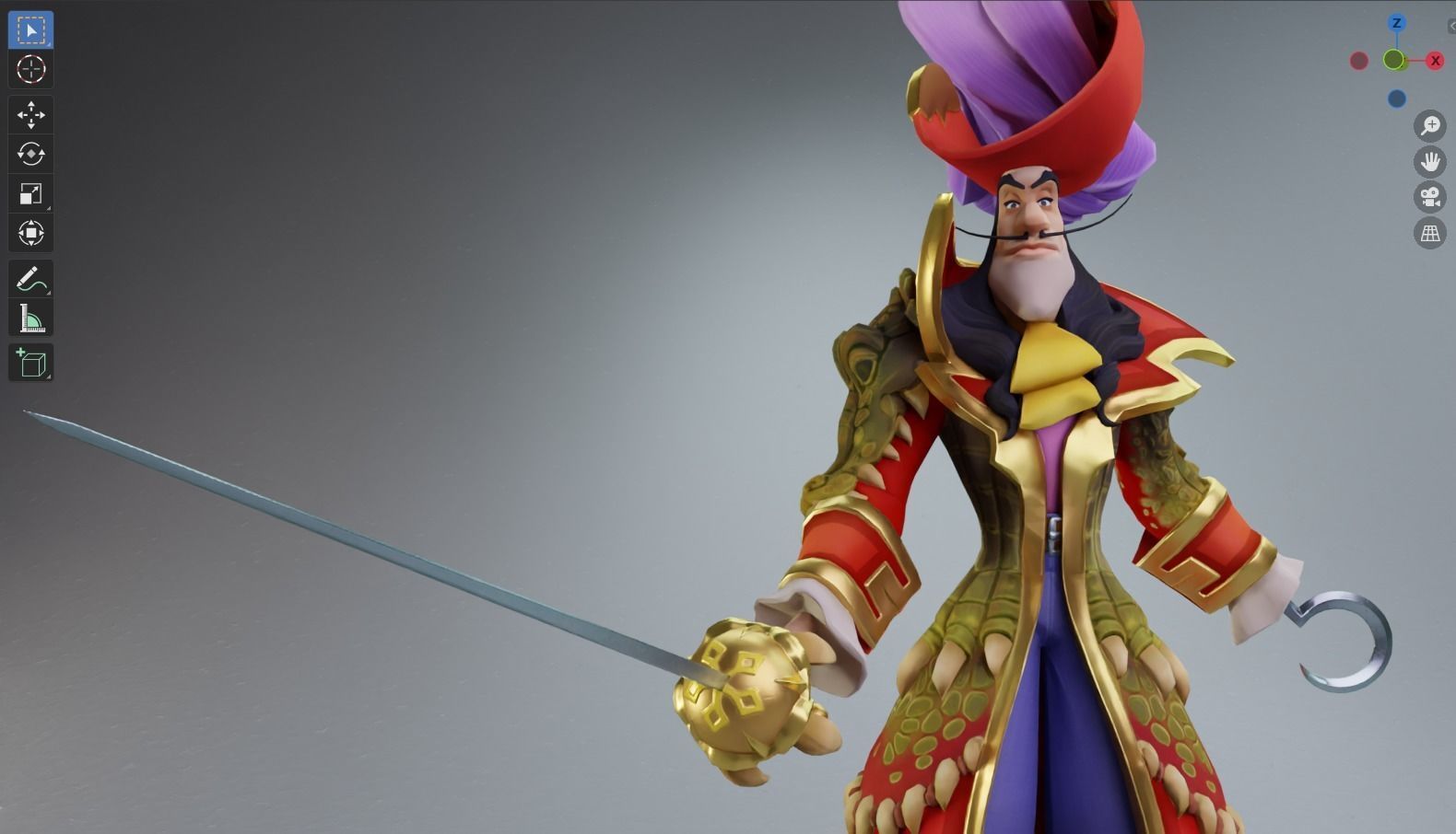 Captain Hook rigged 3D model rigged | CGTrader