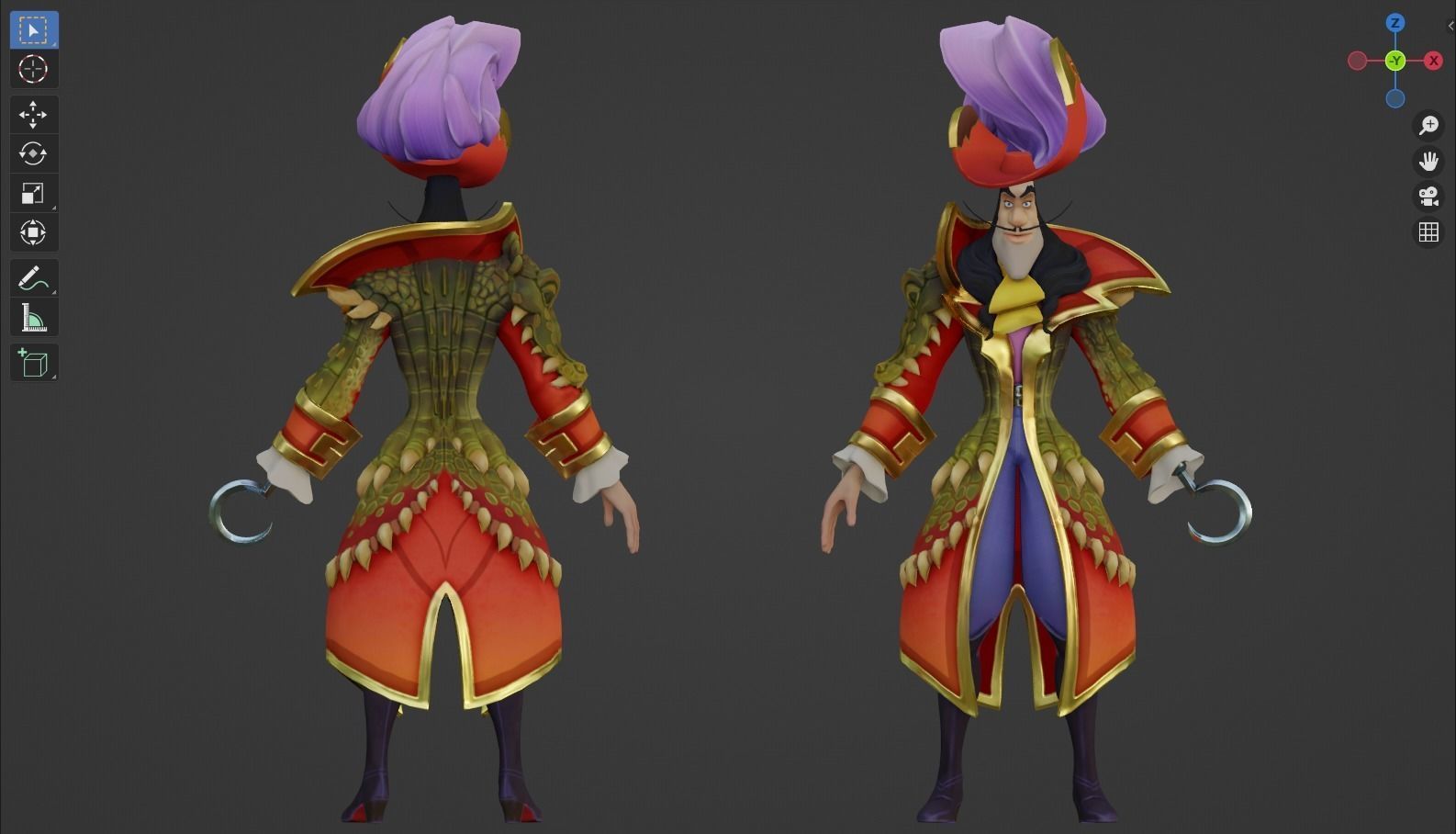 Captain Hook rigged 3D model rigged | CGTrader