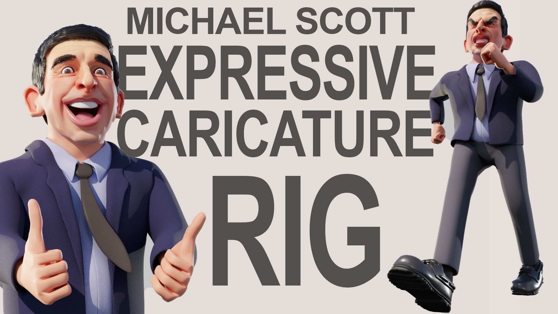 3D model Michael Scott Caricature Rig VR / AR / low-poly | CGTrader