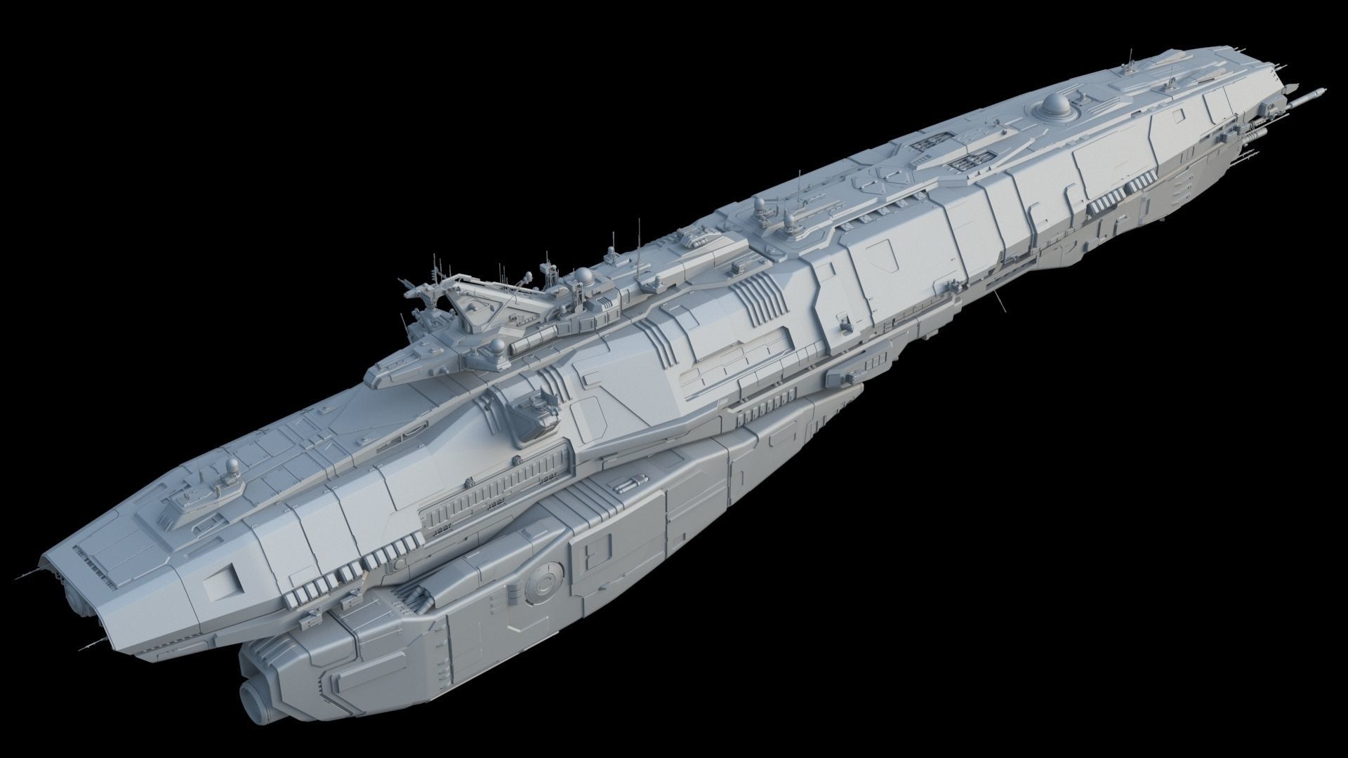 Spaceship - Command Ship 3D model | CGTrader