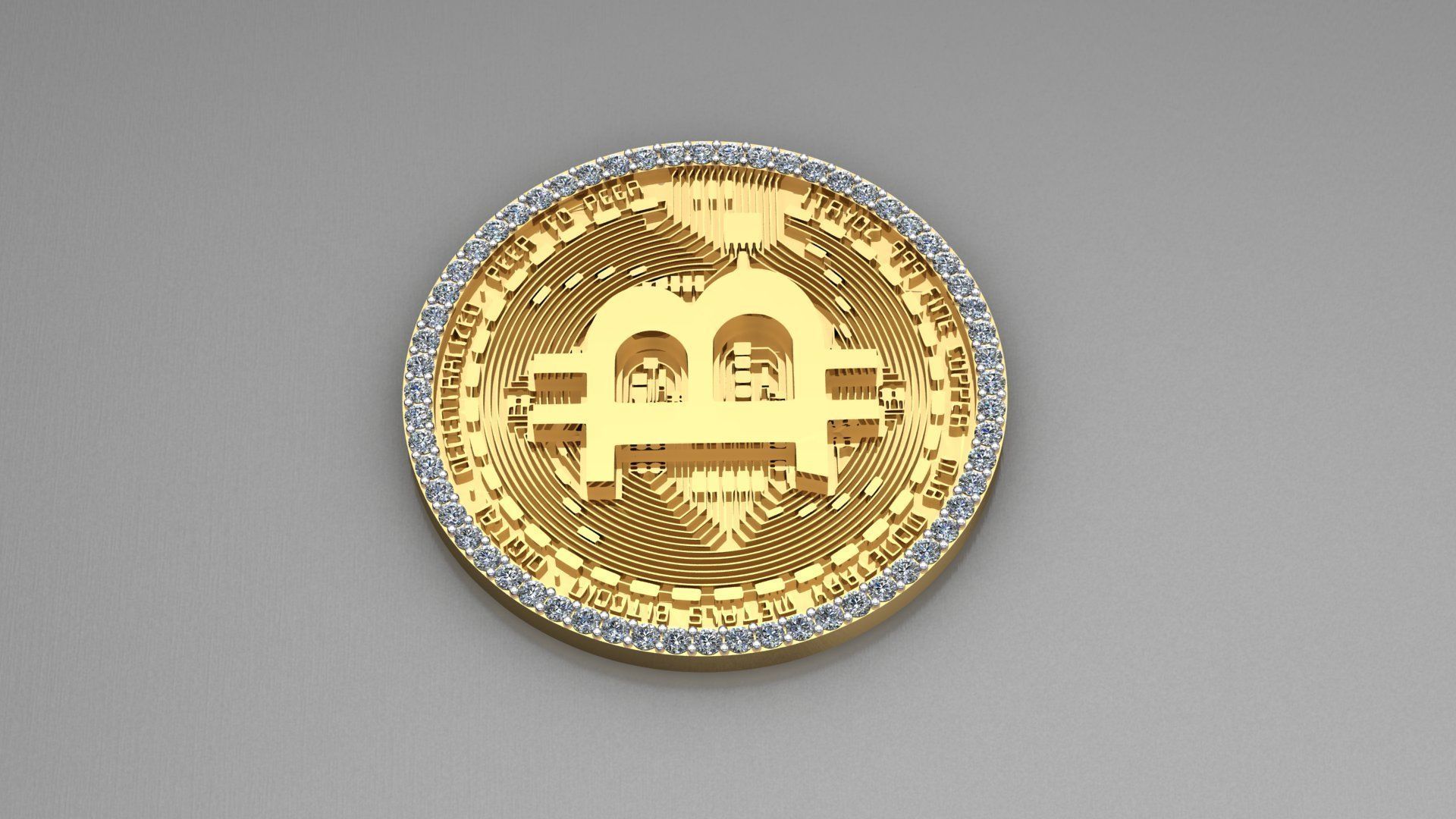 Bitcoin Coin Pendant 3d file cad 3D model 3D printable | CGTrader