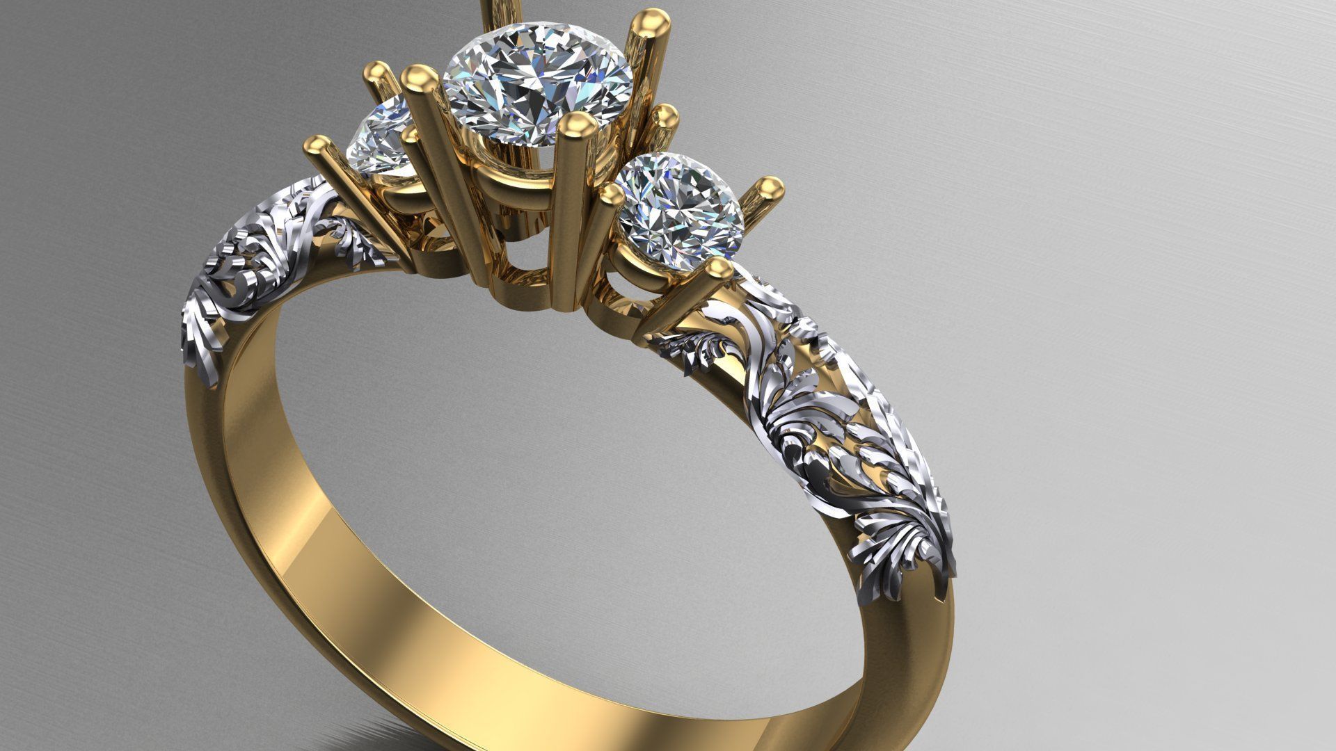 Solitare Women Ring 3d cad file 3D model | CGTrader