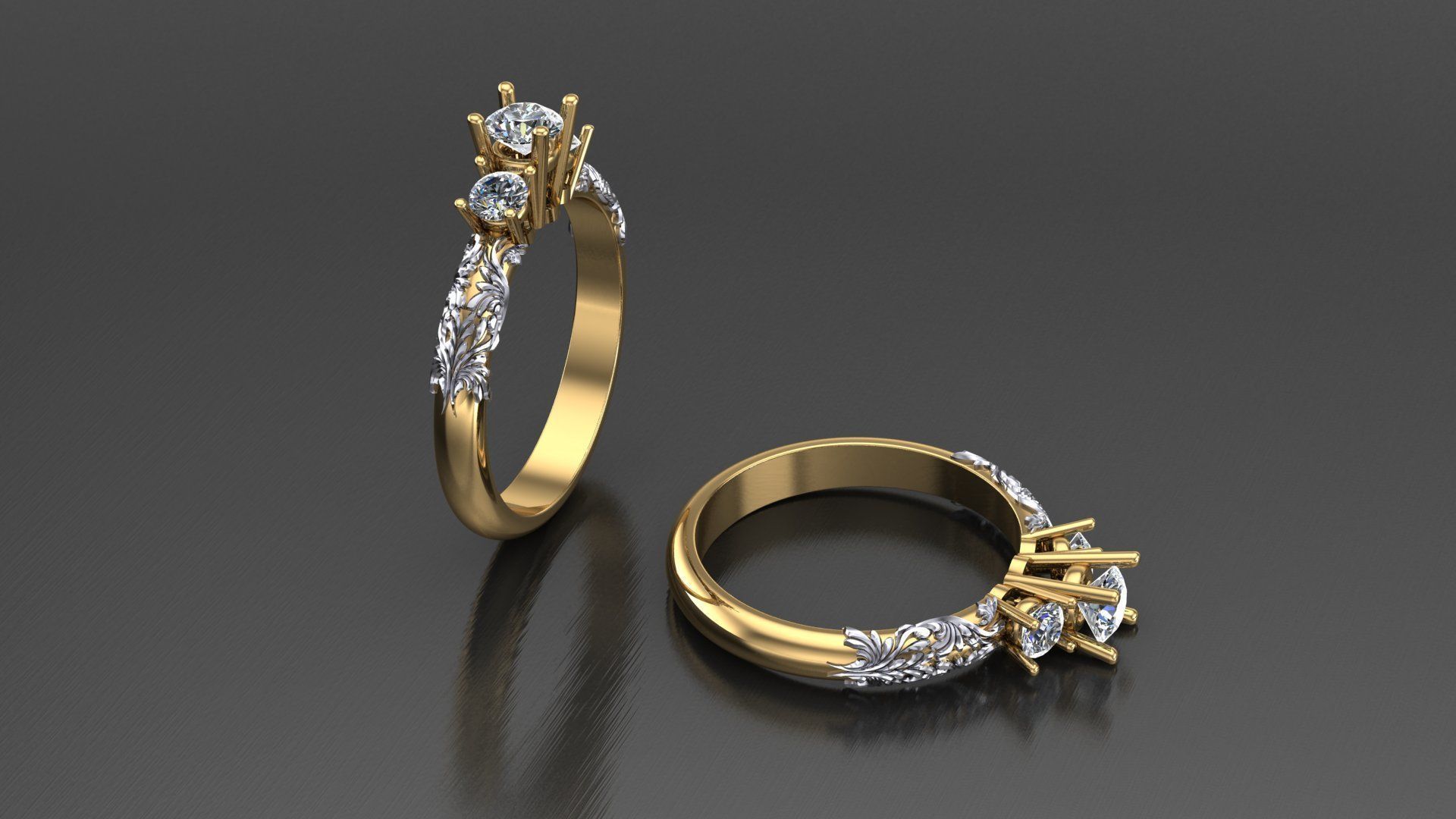 Solitare Women Ring 3d cad file 3D model | CGTrader