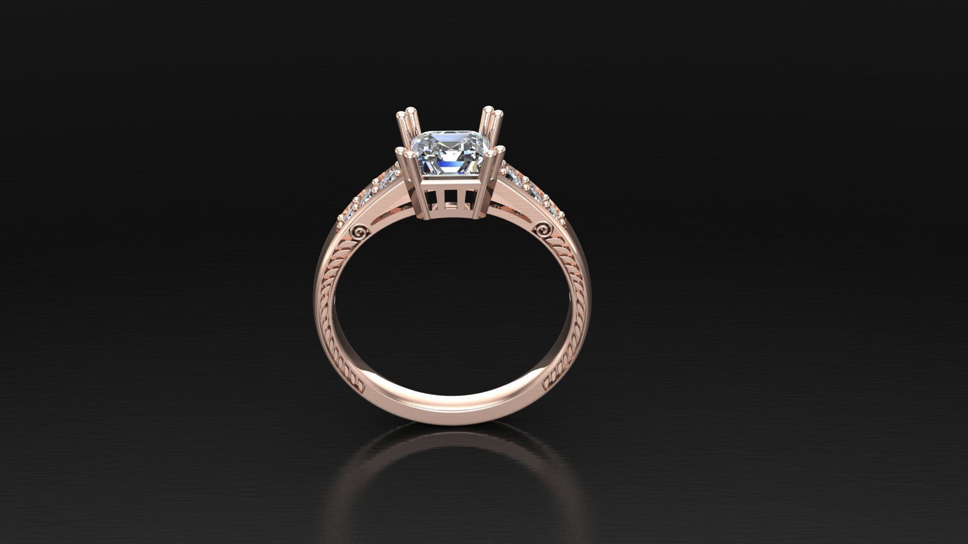 Solitair ring women ring cad file 3d 3D model | CGTrader