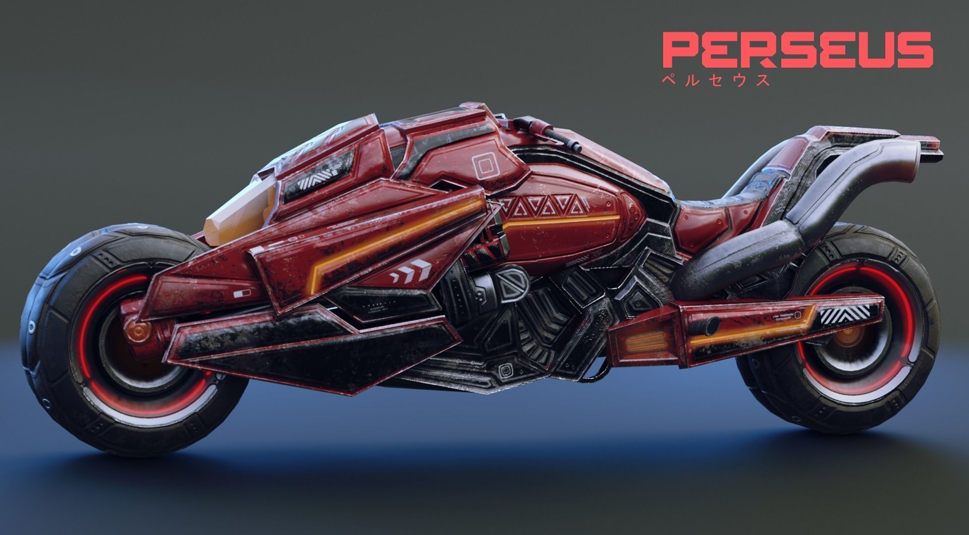 3D model Lowpoly Military Motorcycle - Perseus Bike VR / AR / low-poly | CGTrader