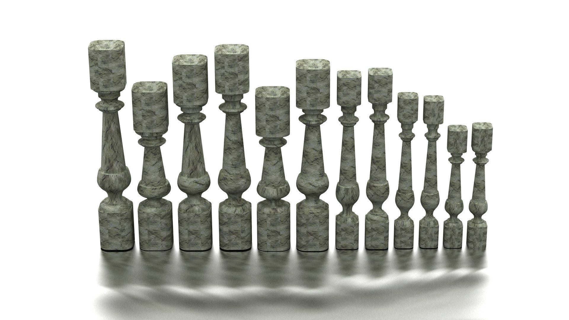 12 Precast Balustrade or wood spindle 3D model | CGTrader