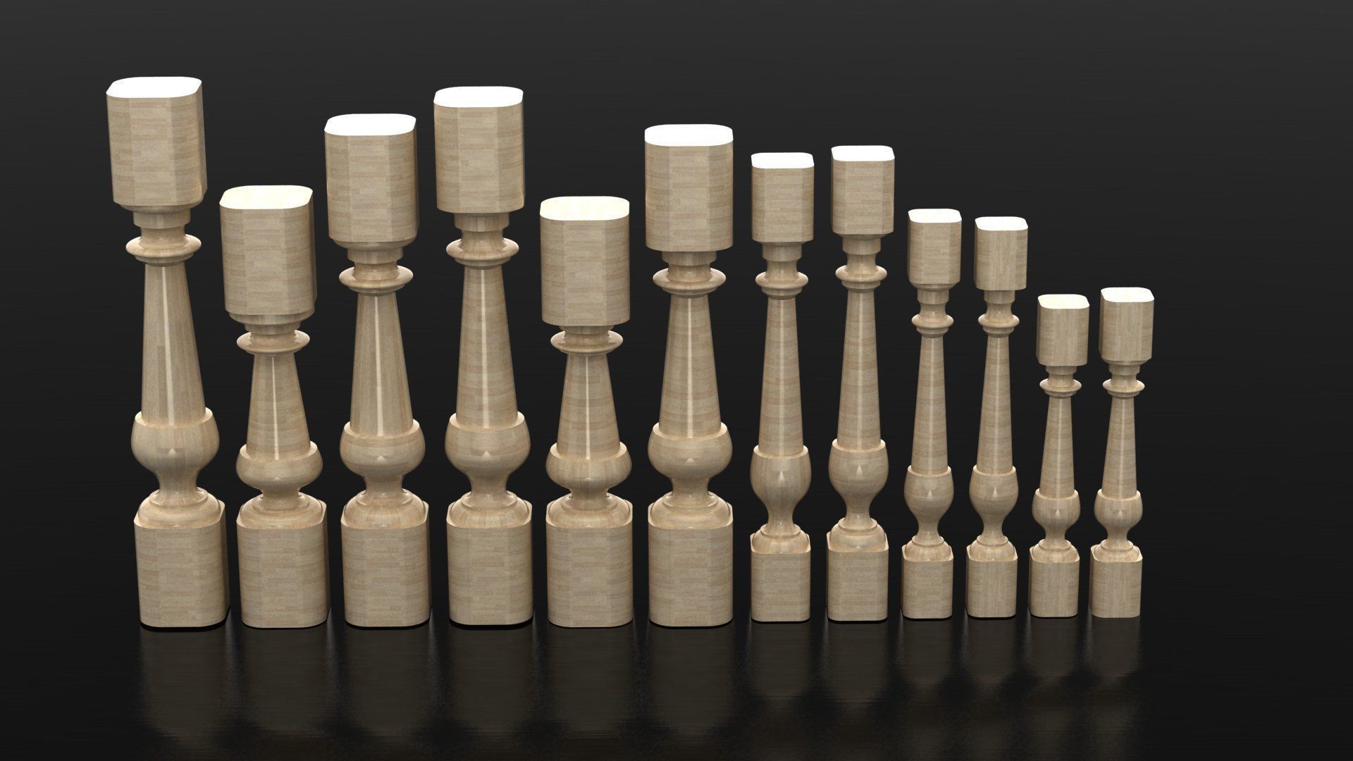 12 Precast Balustrade or wood spindle 3D model | CGTrader