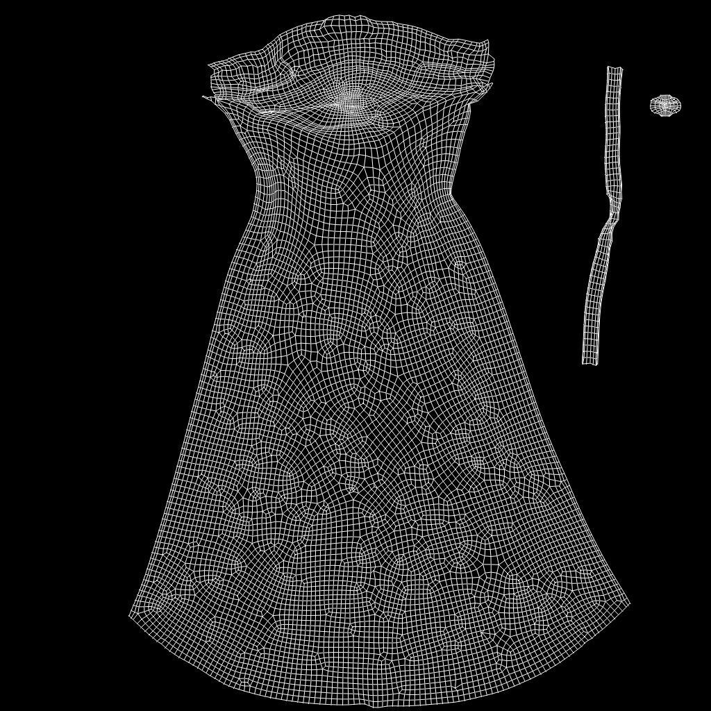 3D model Ladies Fur Trim Cloak VR / AR / low-poly | CGTrader