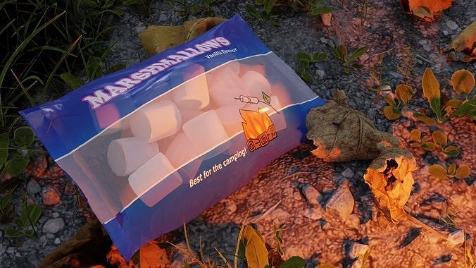 3D model Marshmallows Package VR / AR / low-poly | CGTrader