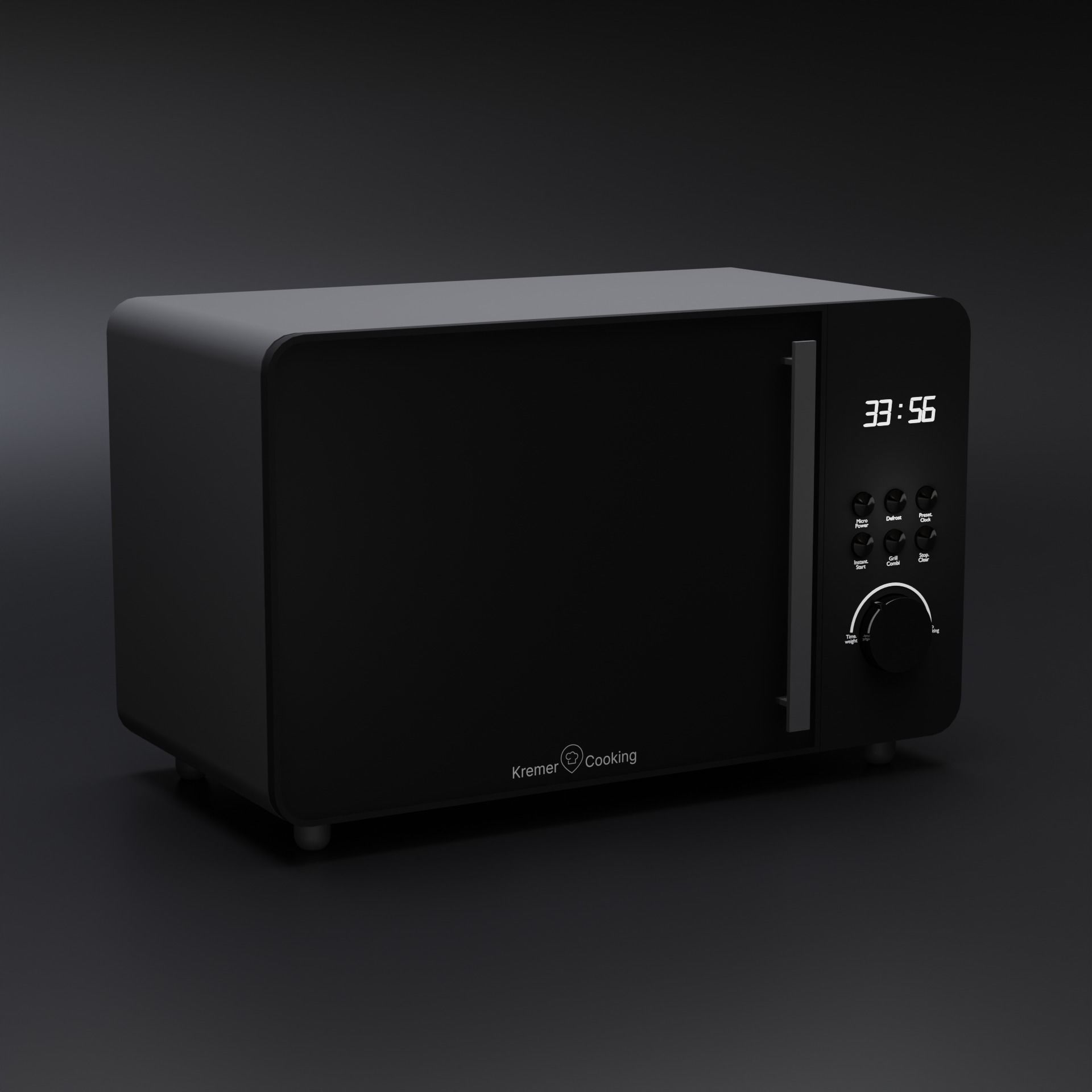 3D microwave 3D Model - Black free 3D model | CGTrader