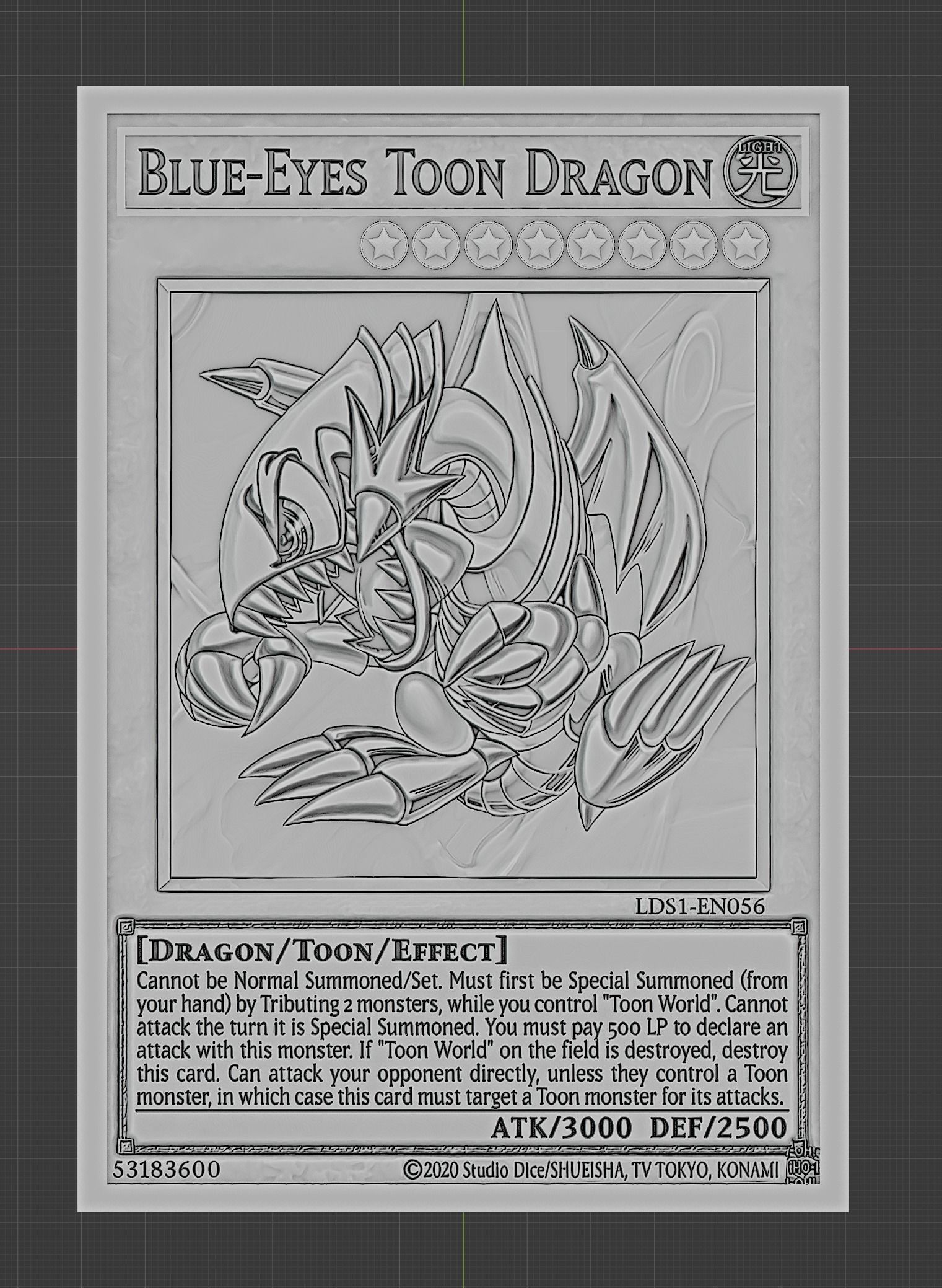 blue-eyes toon dragon - yugioh 3D model 3D printable | CGTrader