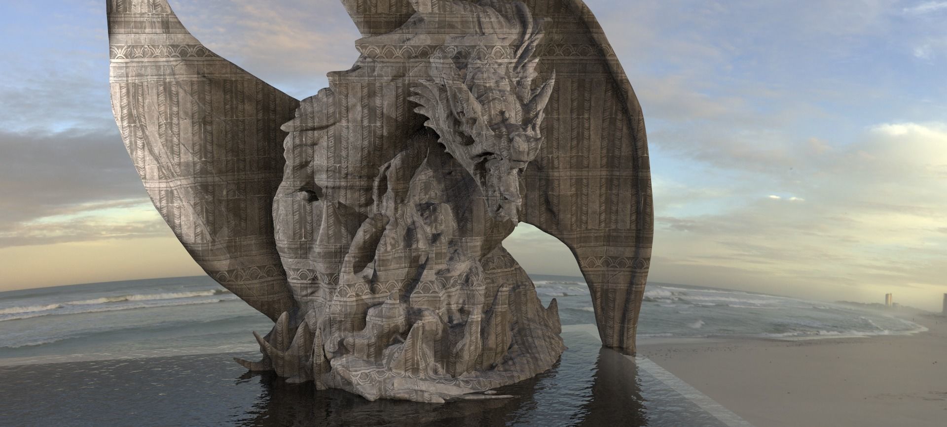 Dragon Monolith statue 3D model | CGTrader