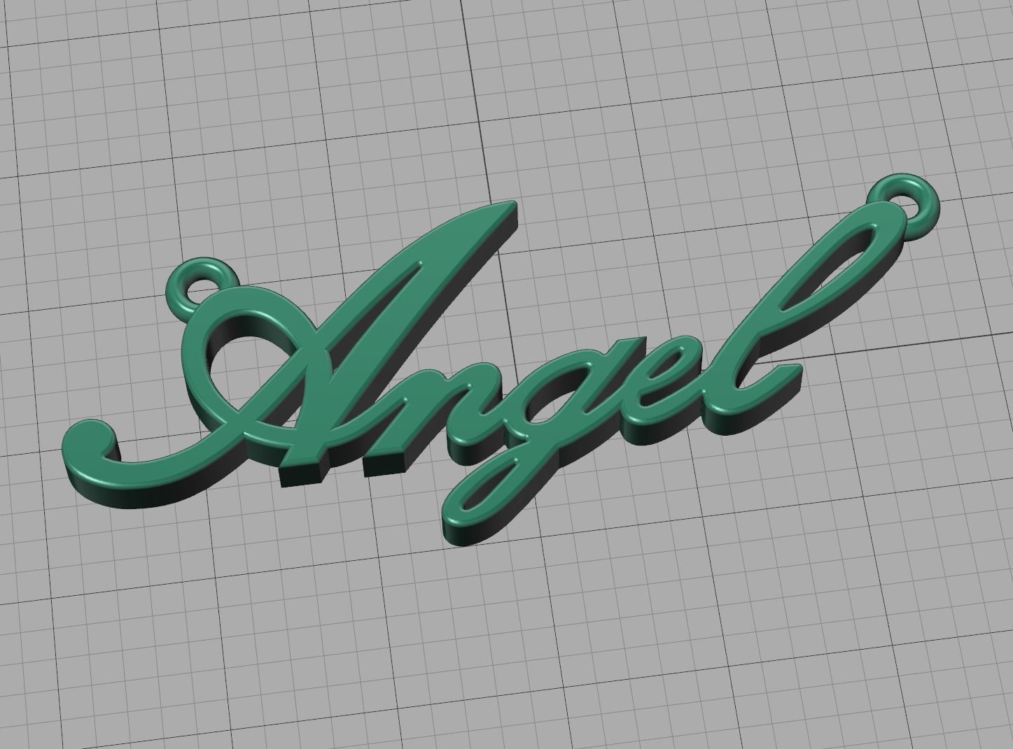 Angel Word Necklace 27mm wide Angel Inscription Necklace 3D model 3D ...