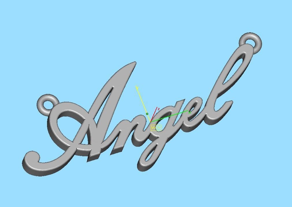 Angel Word Necklace 27mm wide Angel Inscription Necklace 3D model 3D ...