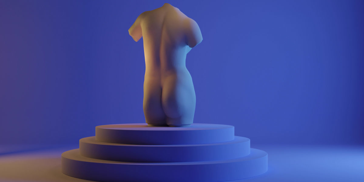 3D model Photorealistic Female Torso Sculpture VR / AR / low-poly ...