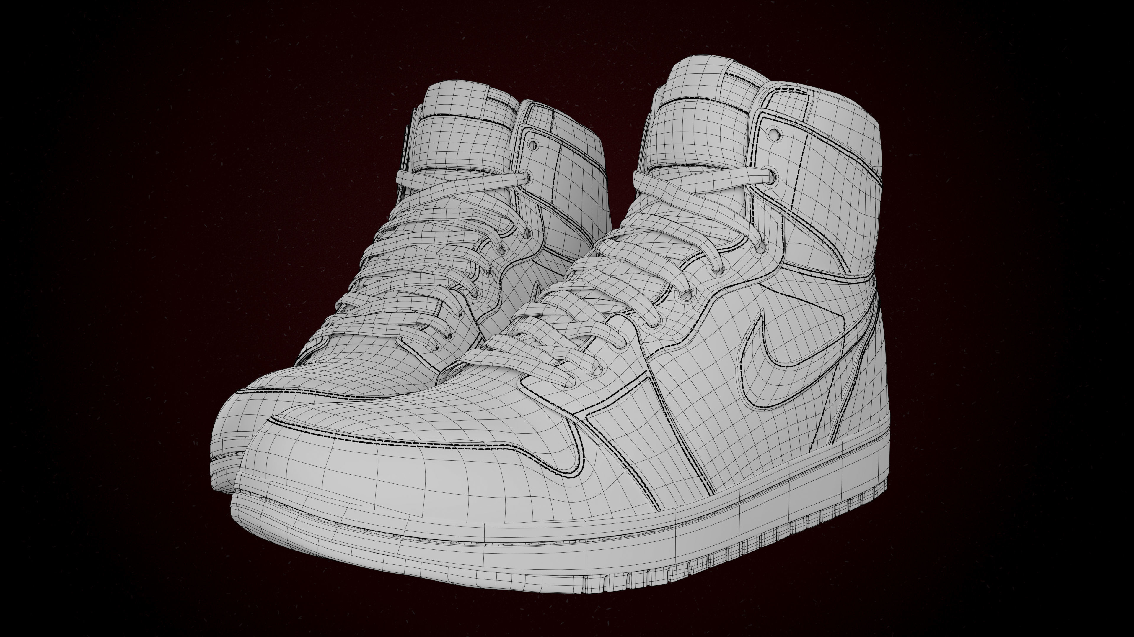 Air Jordan 1 Retro High Detail Model PBR 3D model 3D model | CGTrader