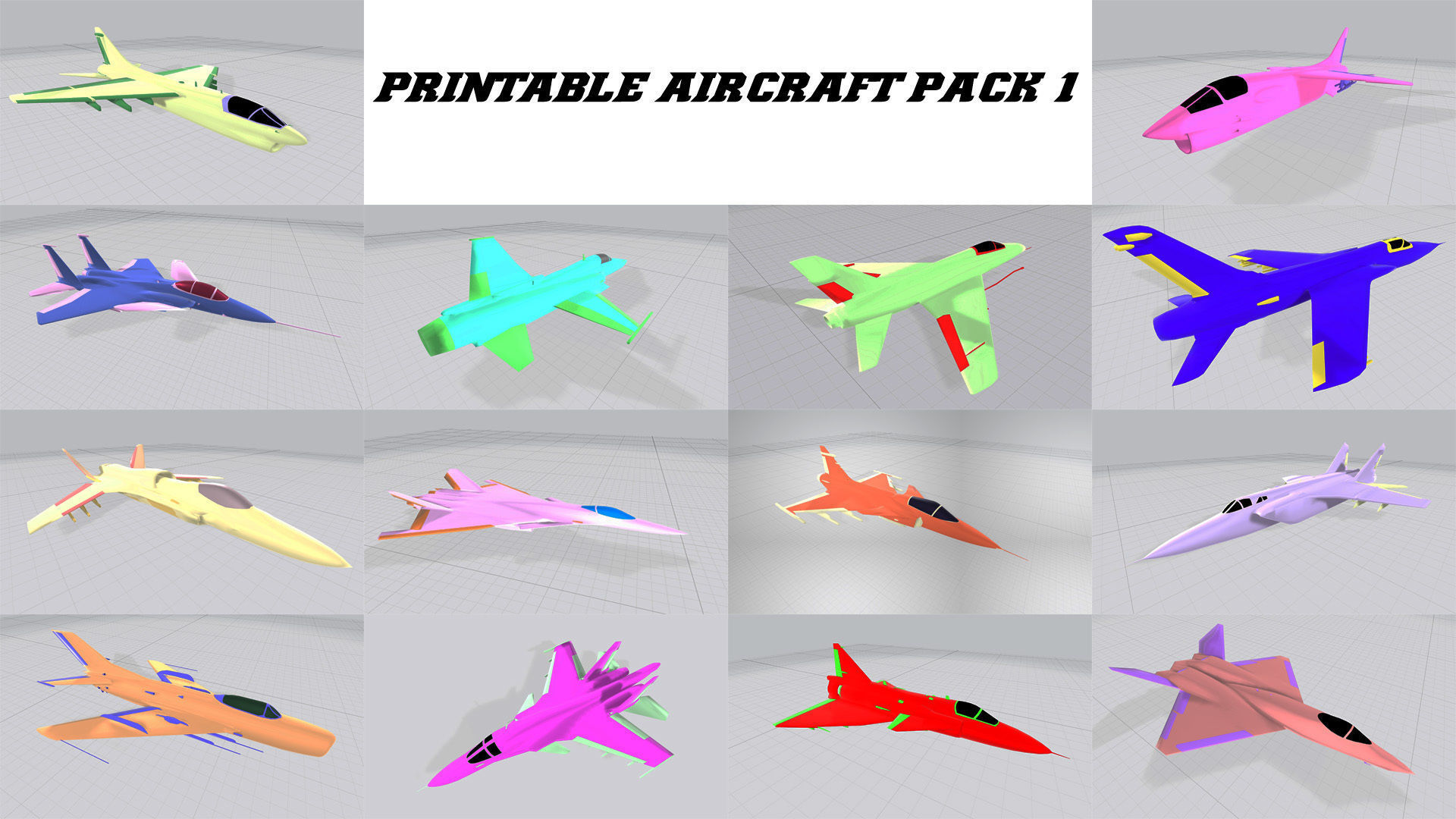 Aircraft Pack 1 3D model 3D printable | CGTrader