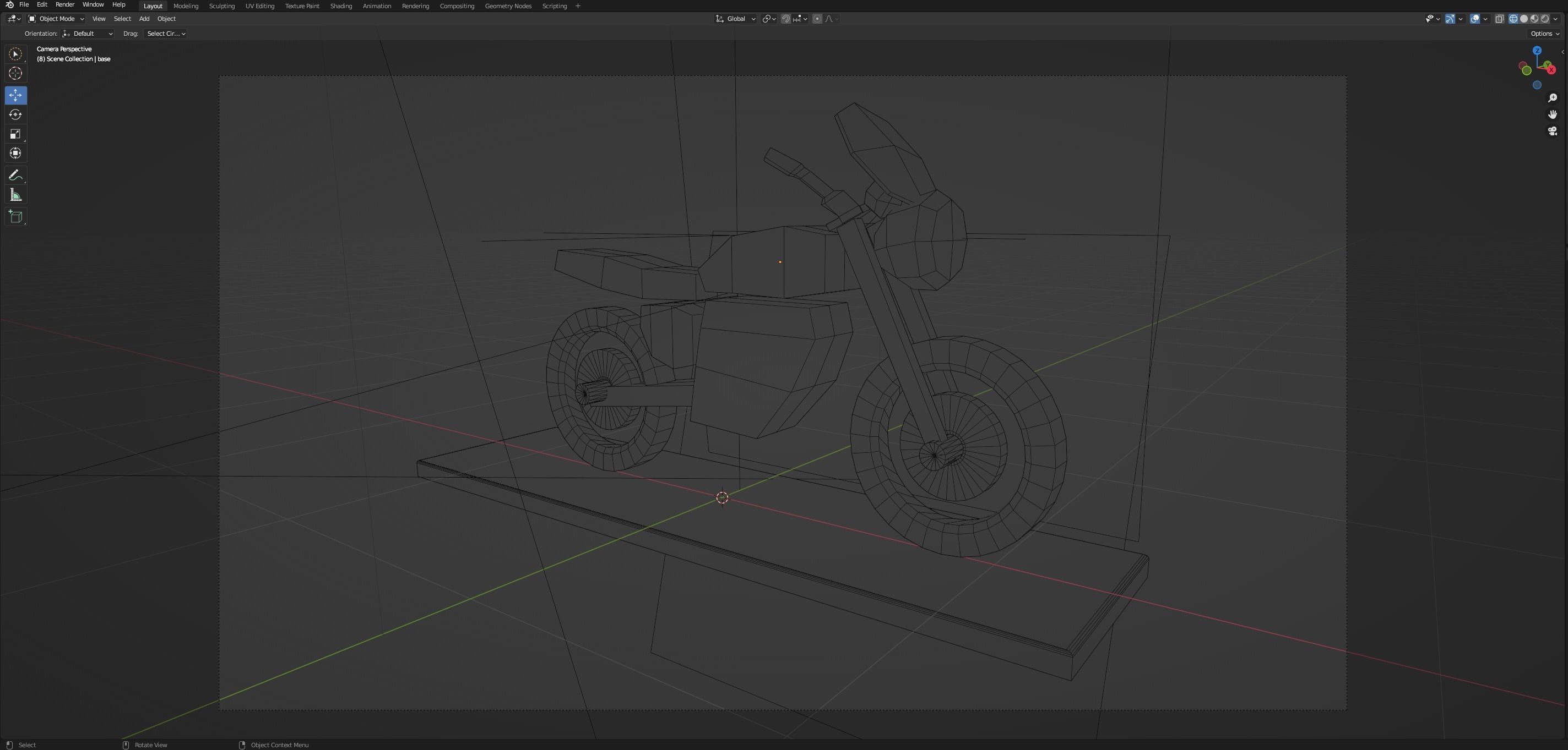 motorcycle prototype 3D model in Blender Low-poly 3D model 3D model ...