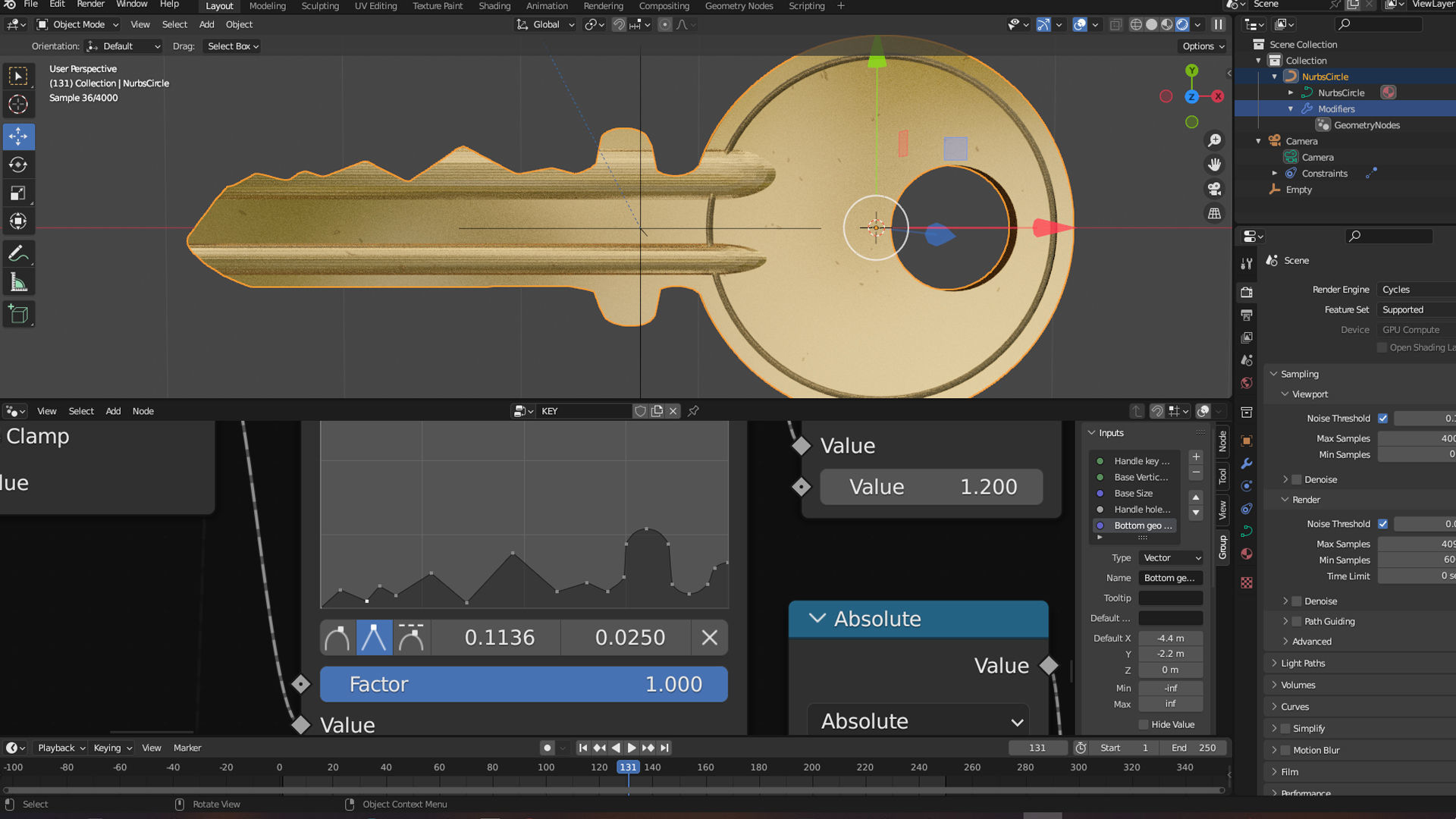 Procedural model door key 3D model | CGTrader