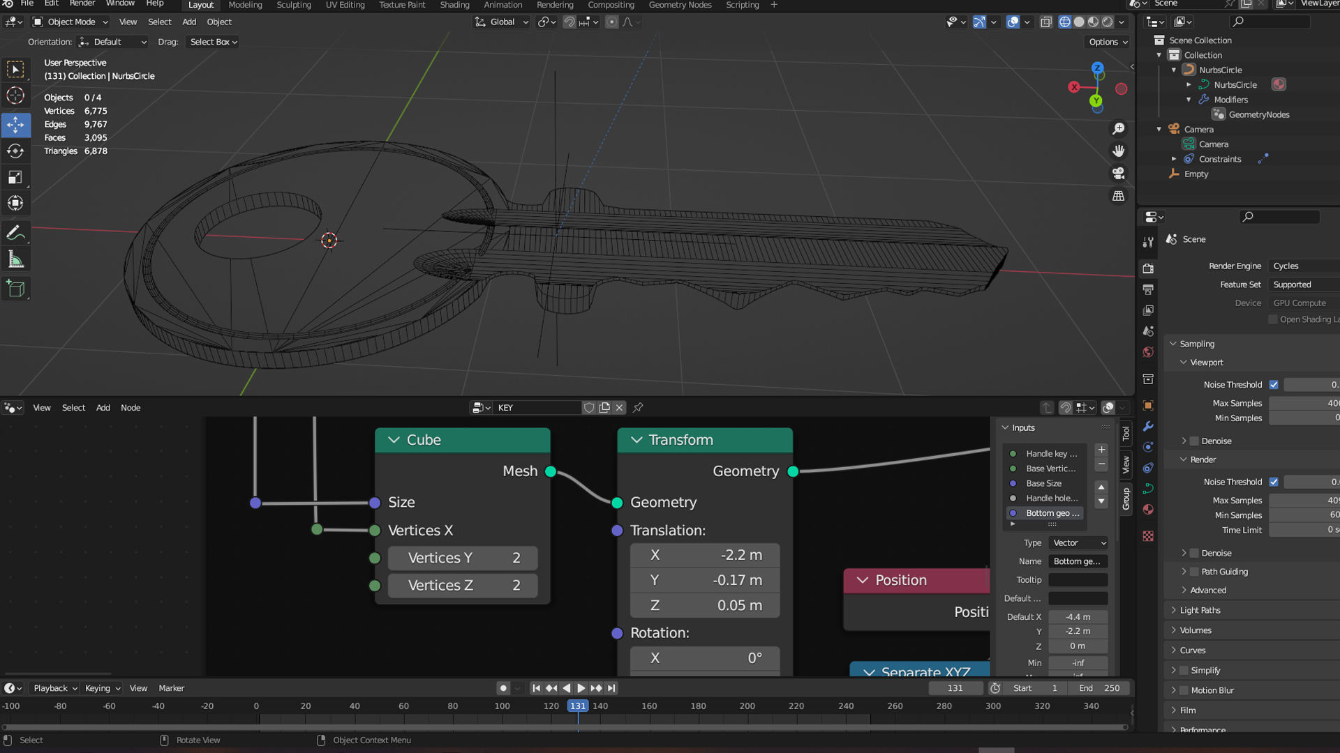 Procedural model door key 3D model | CGTrader
