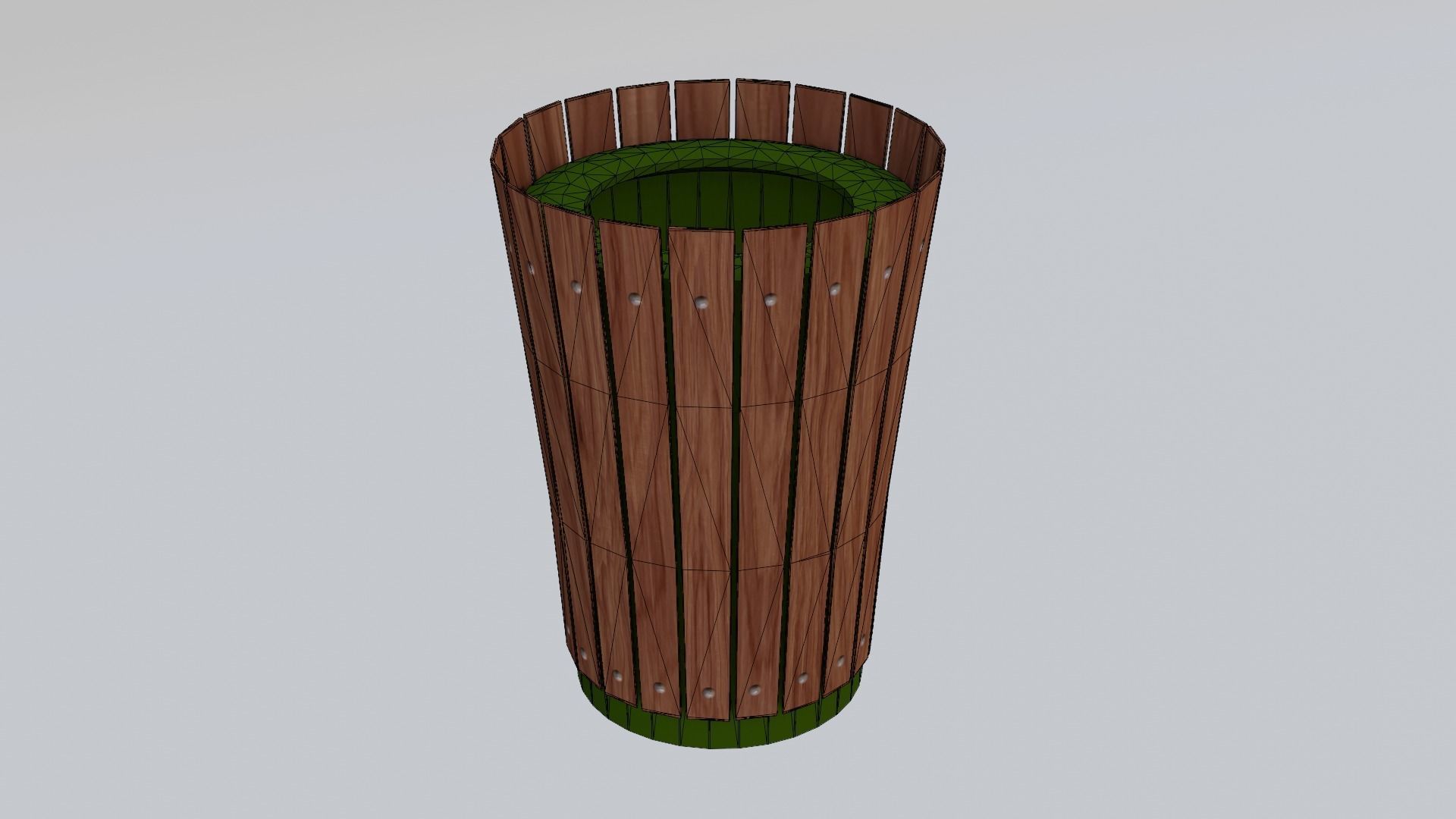 3D model Dustbin wooden trash can VR / AR / low-poly | CGTrader