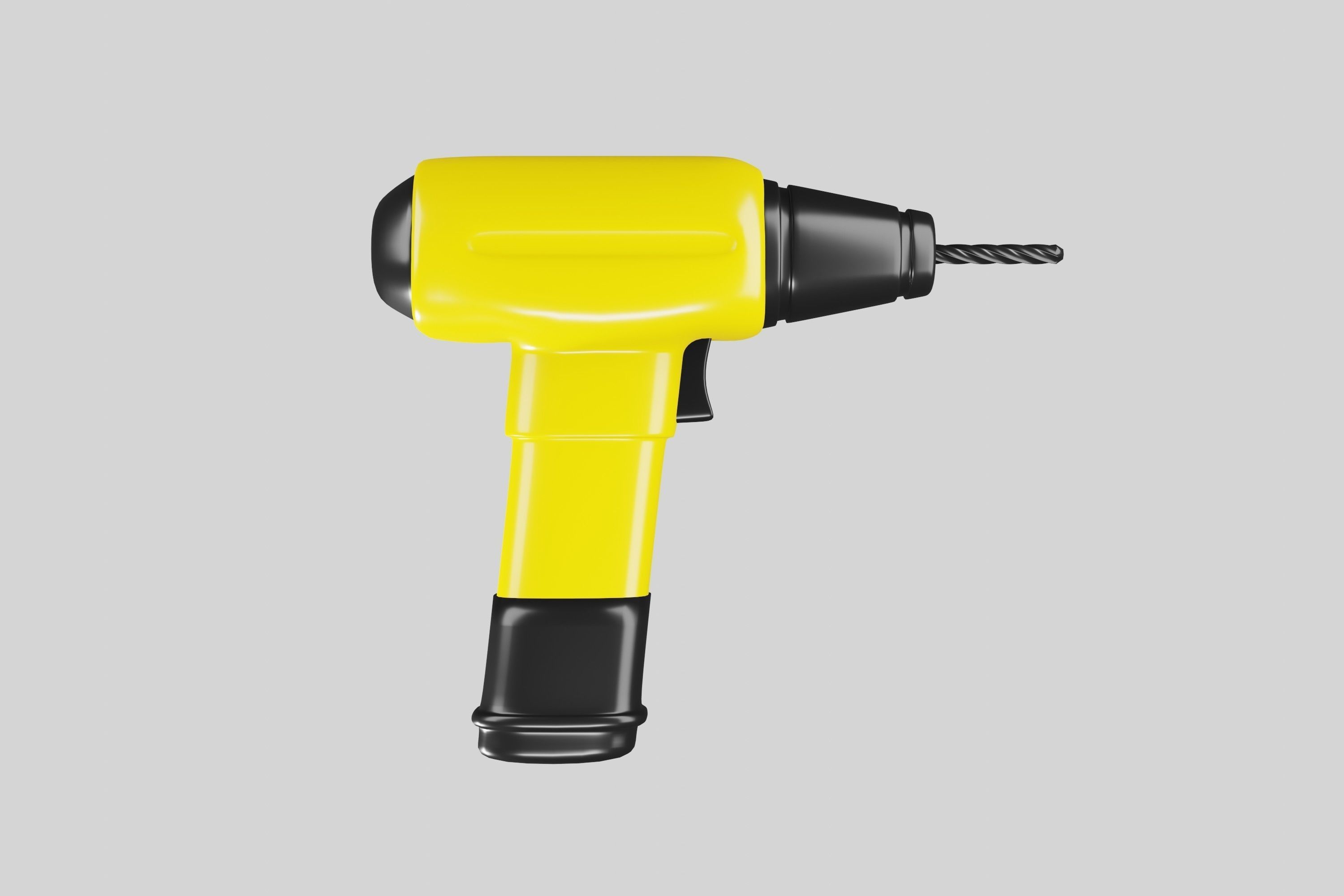 Cordless yellow drill screwdriver tool 3D model | CGTrader