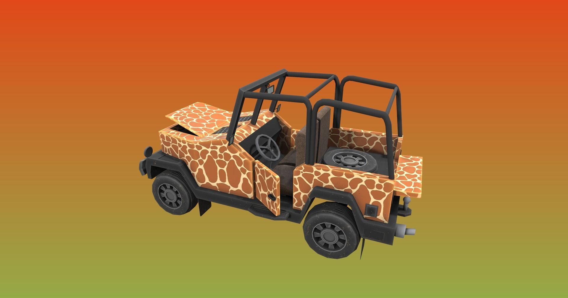 3D model Safari Jeep Game asset VR / AR / low-poly | CGTrader