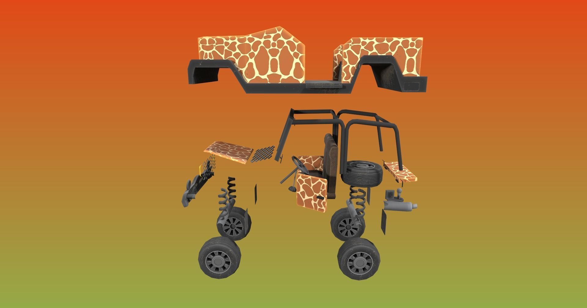 3D model Safari Jeep Game asset VR / AR / low-poly | CGTrader