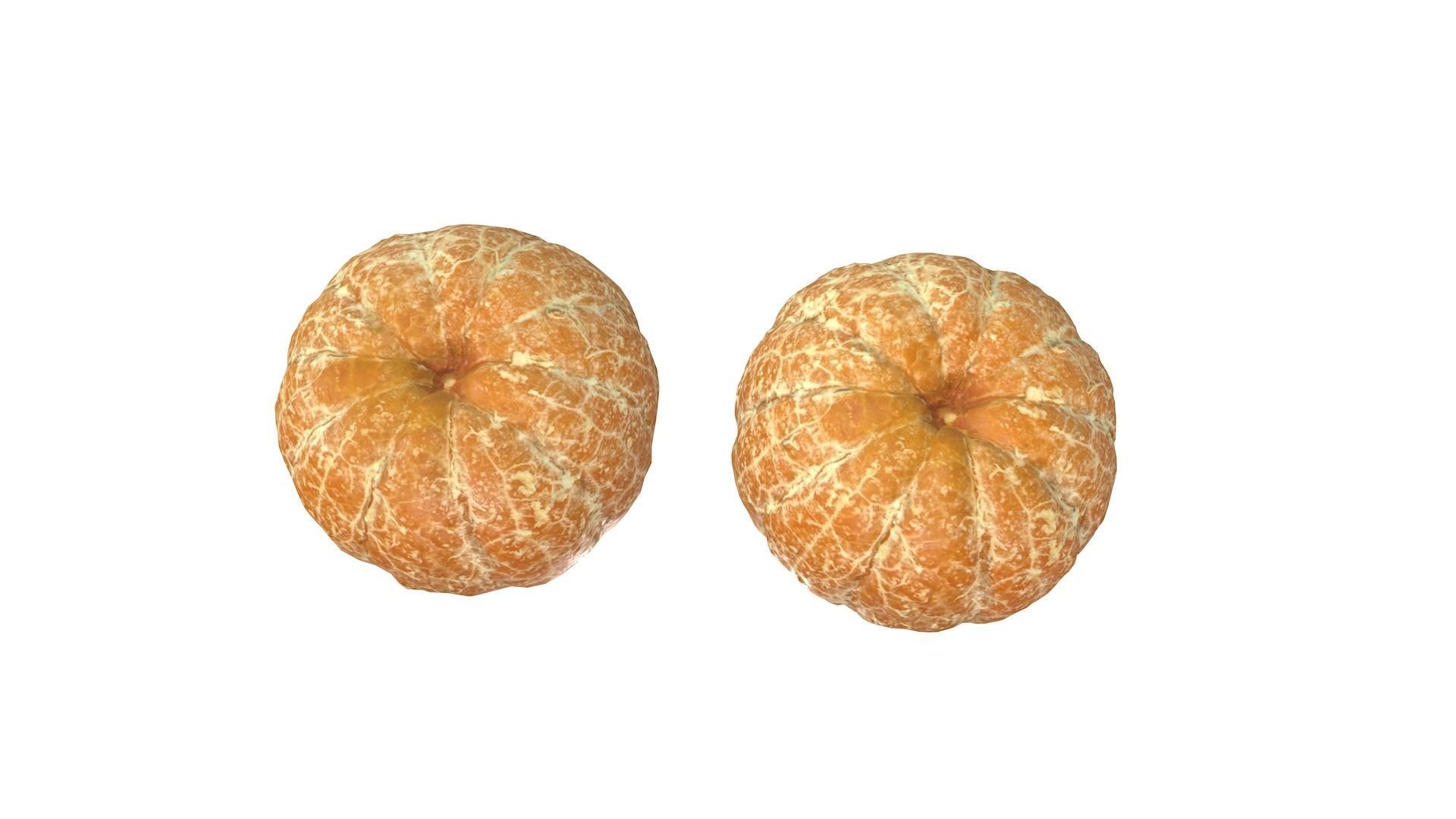 3D model Orange without peel with low and high poly VR / AR / low-poly ...