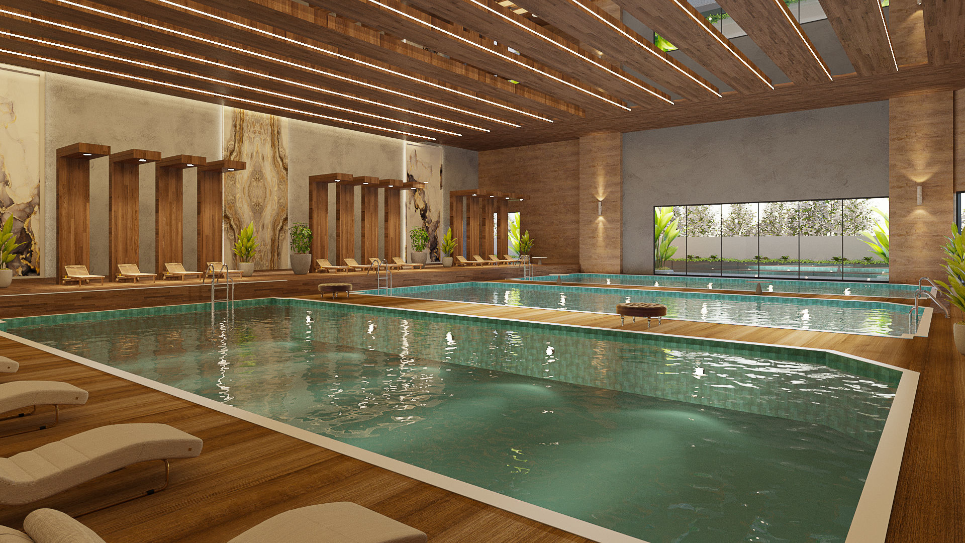 swimming pool public 3d model 3D model | CGTrader